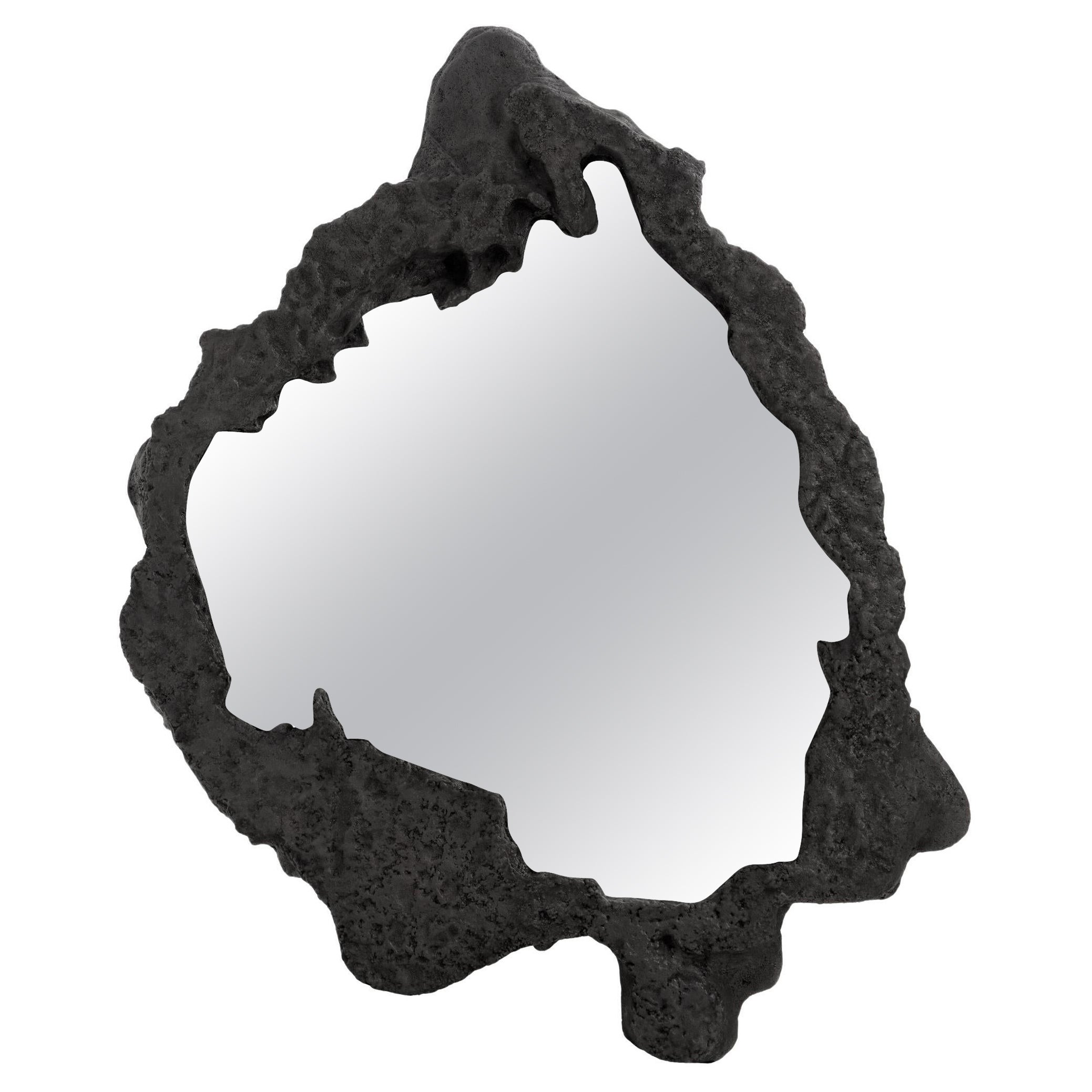 A Beautiful Mind • Sculptural Organic Stone Mirror in Black by Odditi ...