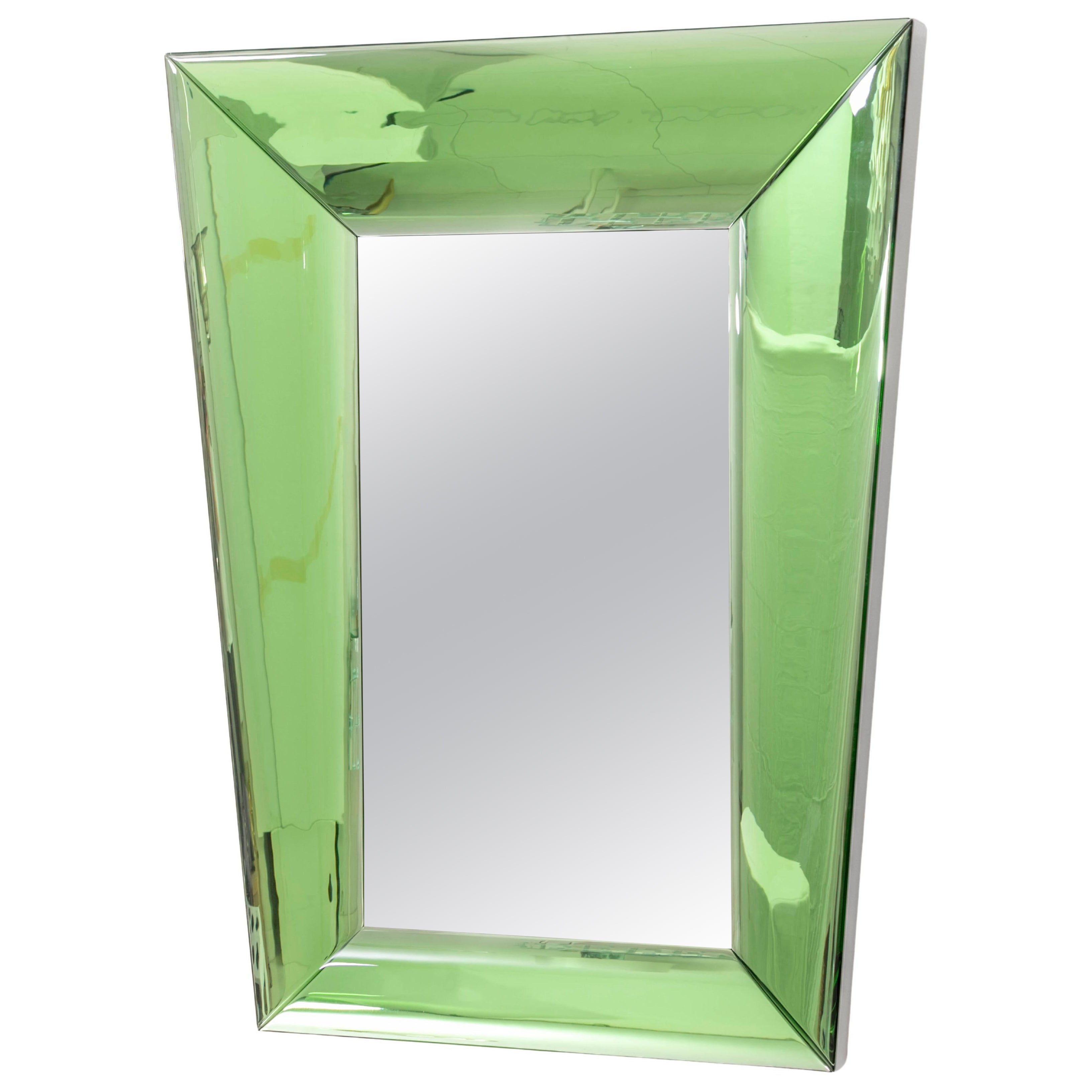espejo trapecio verde en venta en 1stDibs