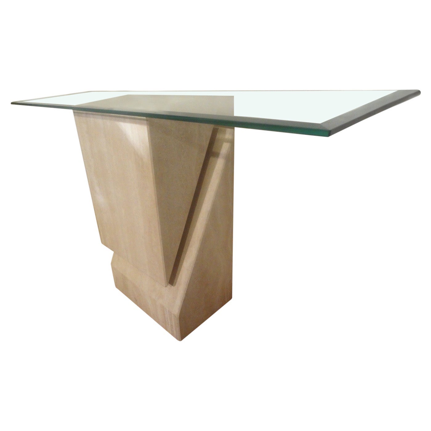 Travertine Console Table inspired by Angelo Mangiarotti For Sale at ...