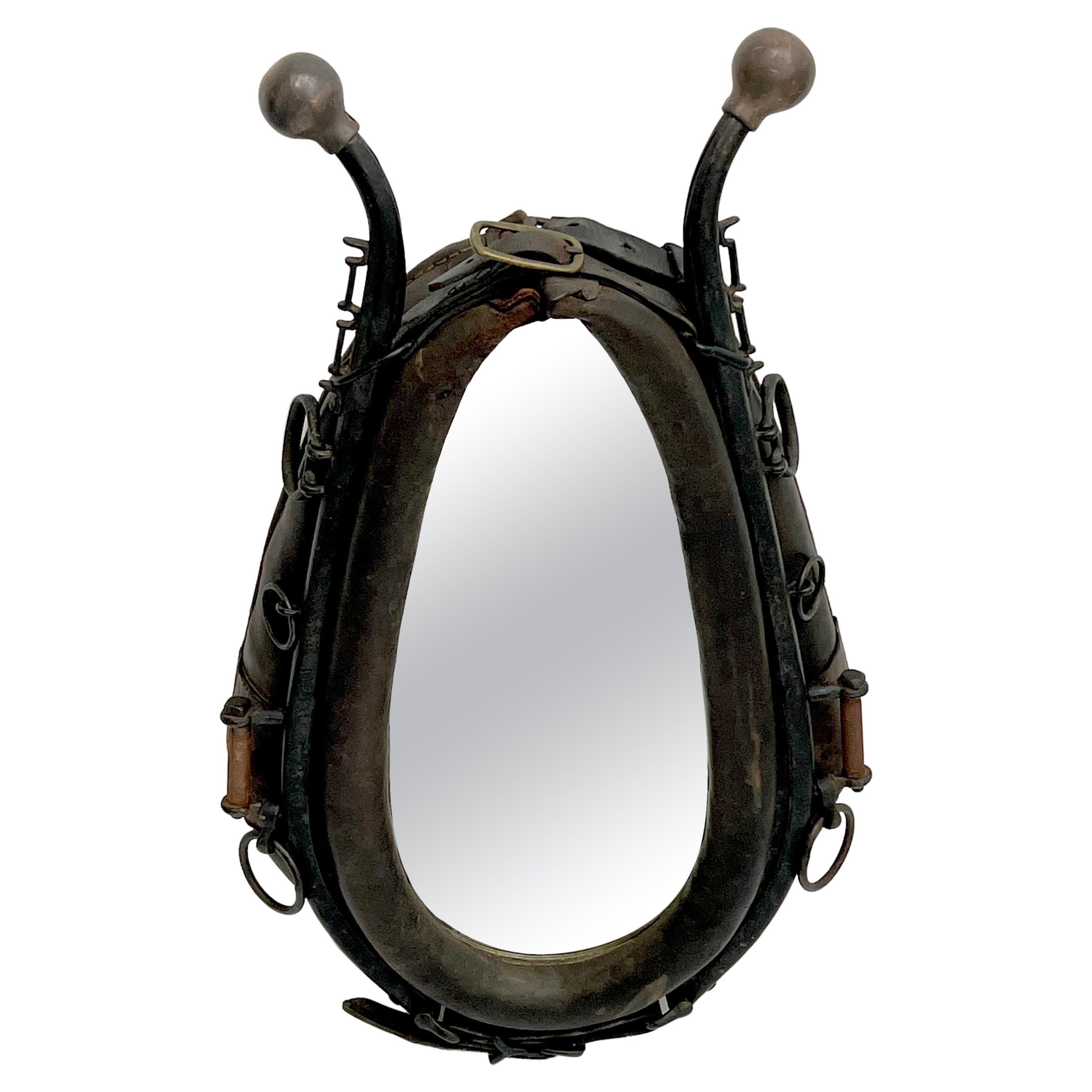 Antique Equestrian Horse Collar Mirror in Distressed Leather For Sale at 1stDibs | horse collar ...