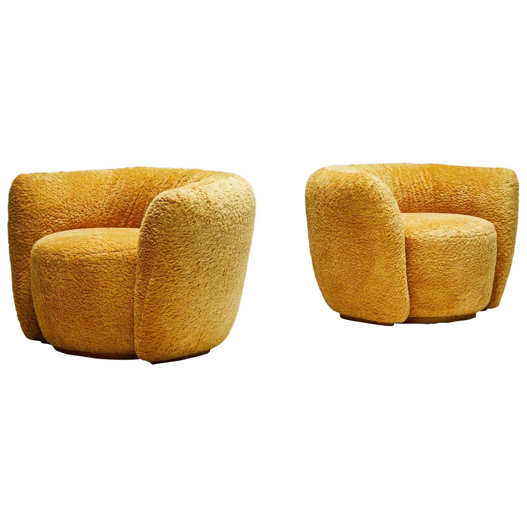 Lounge Chairs in Fendi Bouclé Wool, Italy, 1970s For Sale at 1stDibs