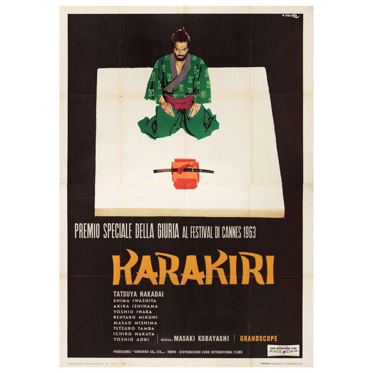 Harakiri 1963 Italian Quattro Fogli Film Poster For Sale at 1stDibs