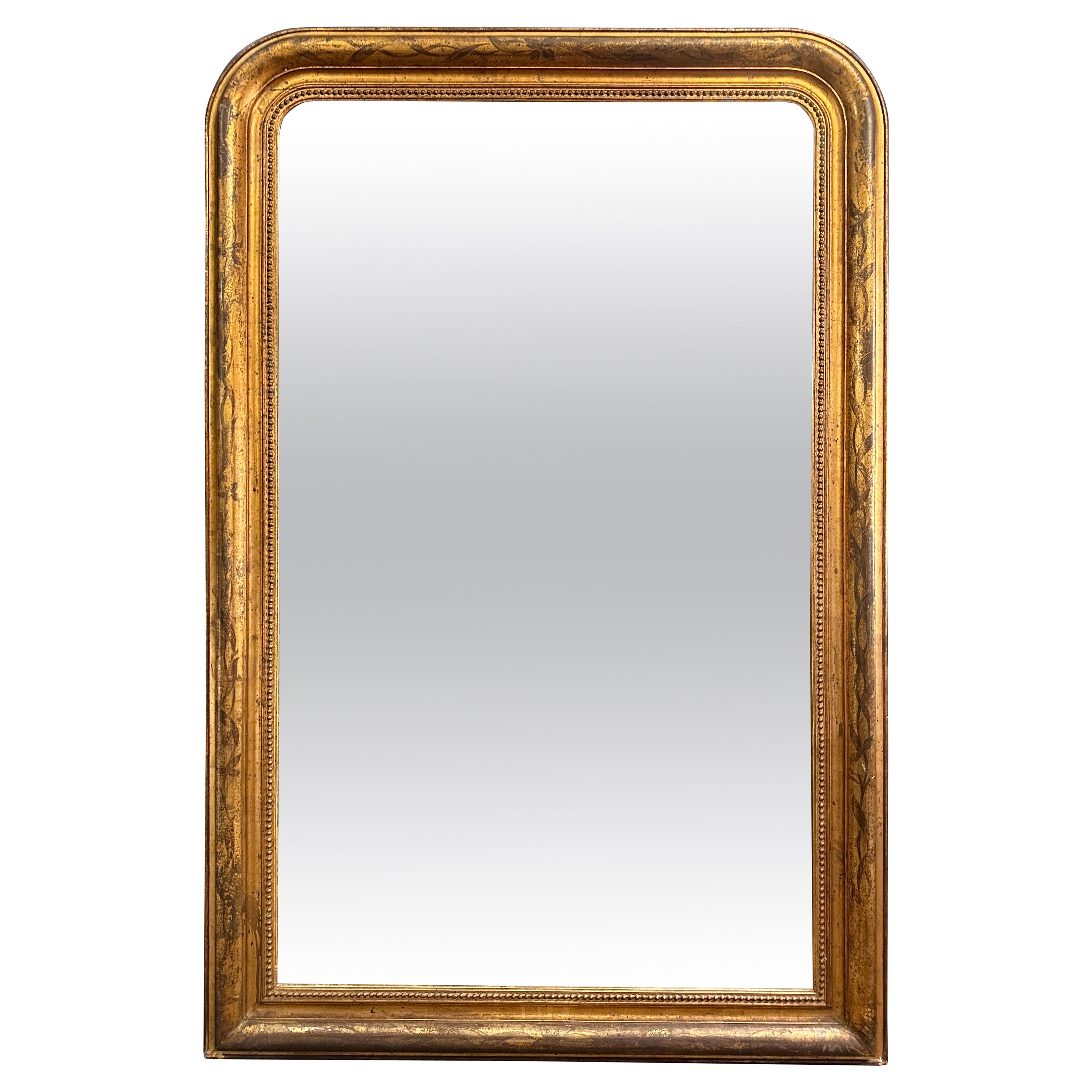 An Antique Louis Philippe French Gold Gilt Mirror For Sale at 1stDibs