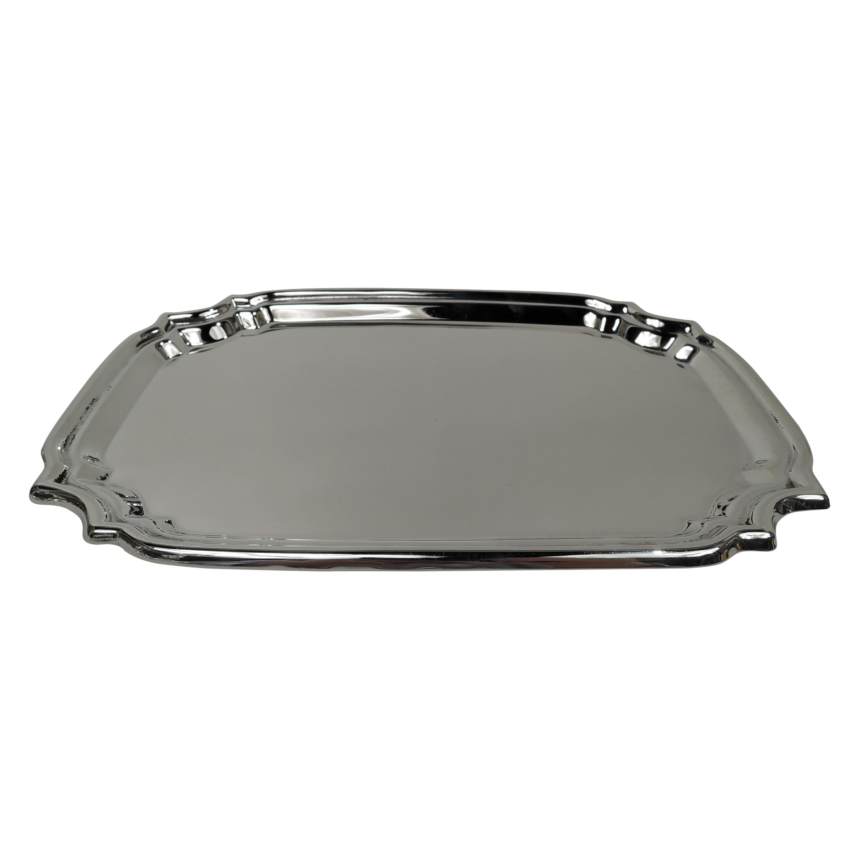 Poole Modern Georgian Sterling Silver Cartouche Tray For Sale at 1stDibs