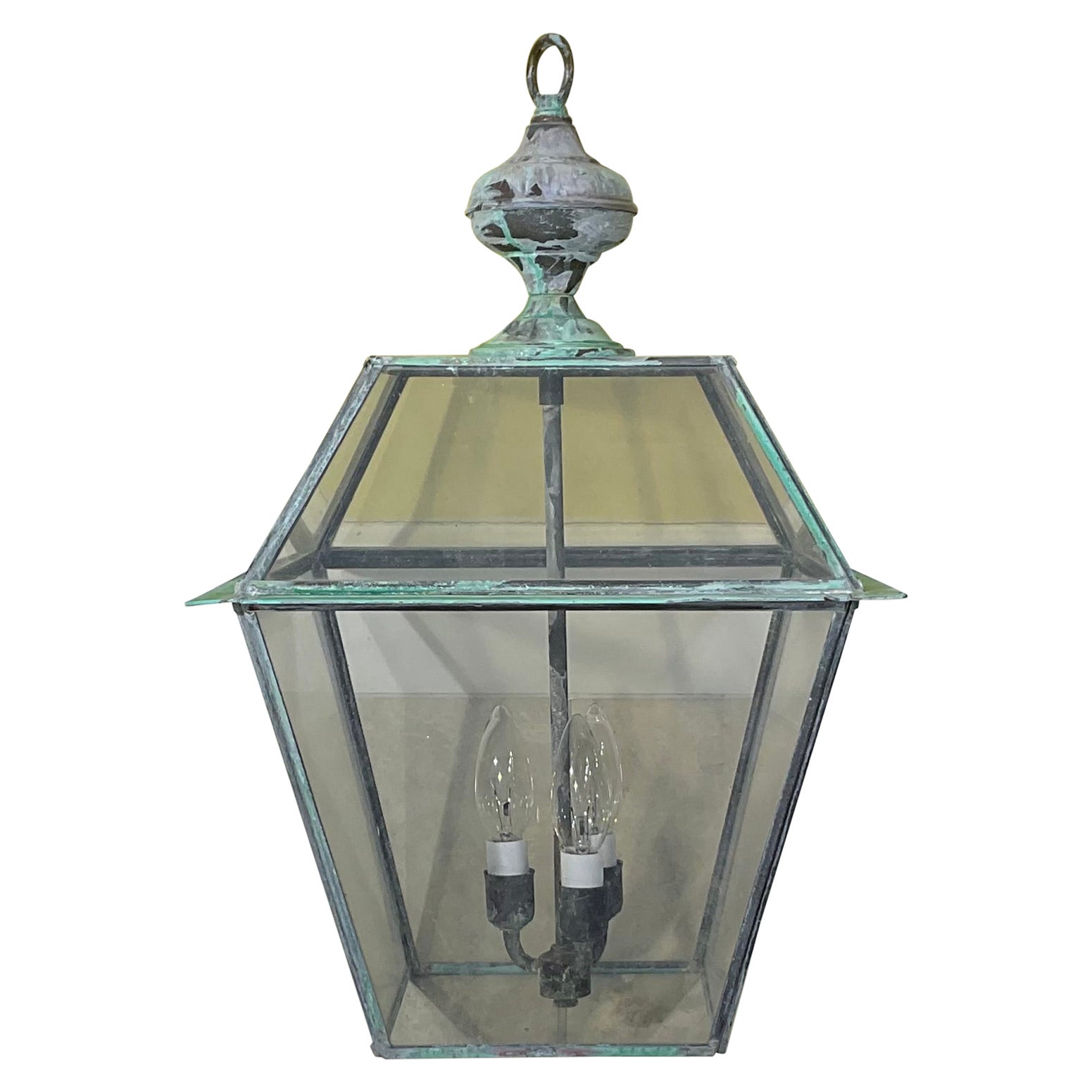 Single Vintage Square Hanging Lantern For Sale at 1stDibs