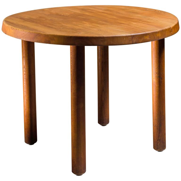 Pierre Chapo Round Side or Coffee Table on Four Legs, France, 1960s For ...