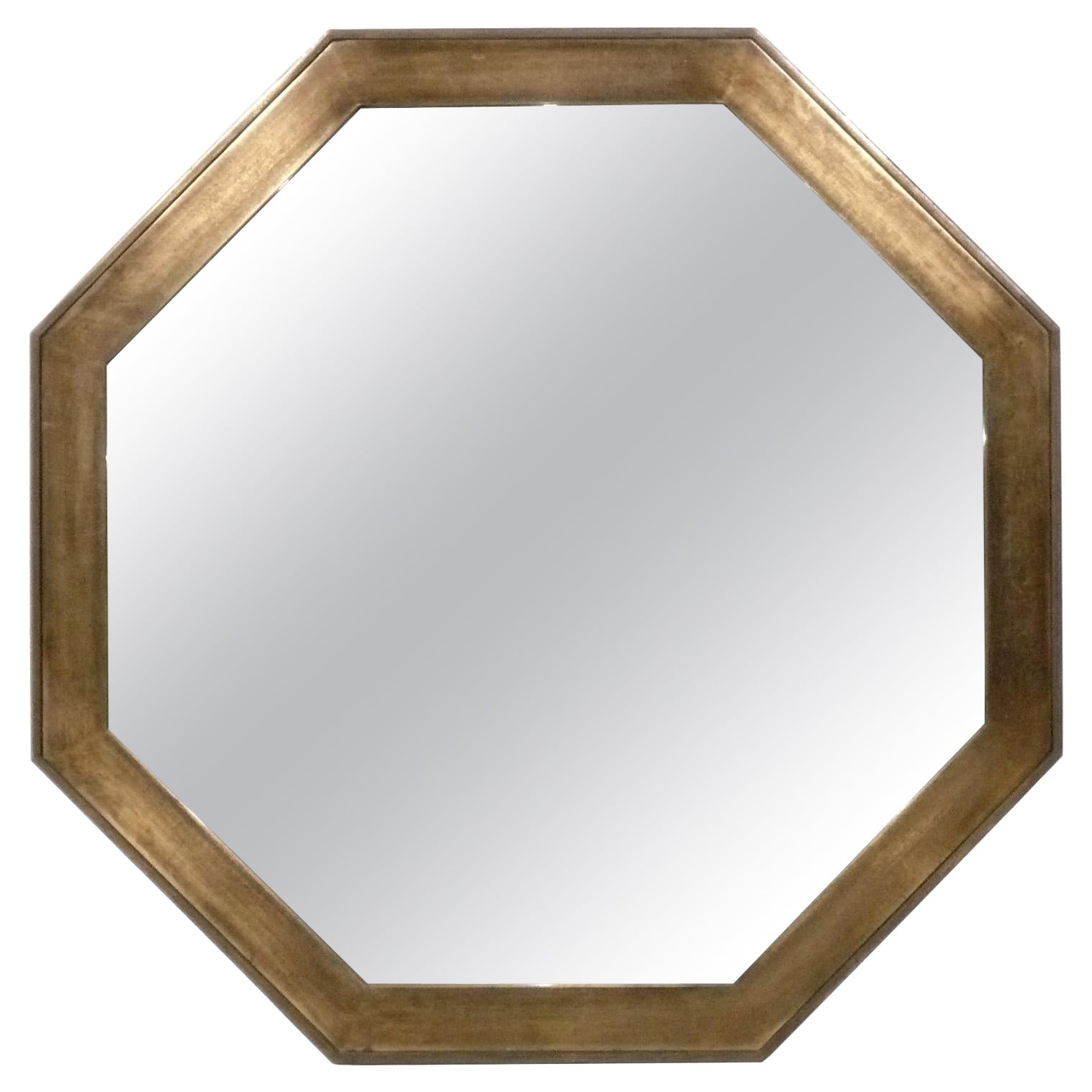 Bronze Octagonal Mirror attributed to Mastercraft 37" diameter at ...