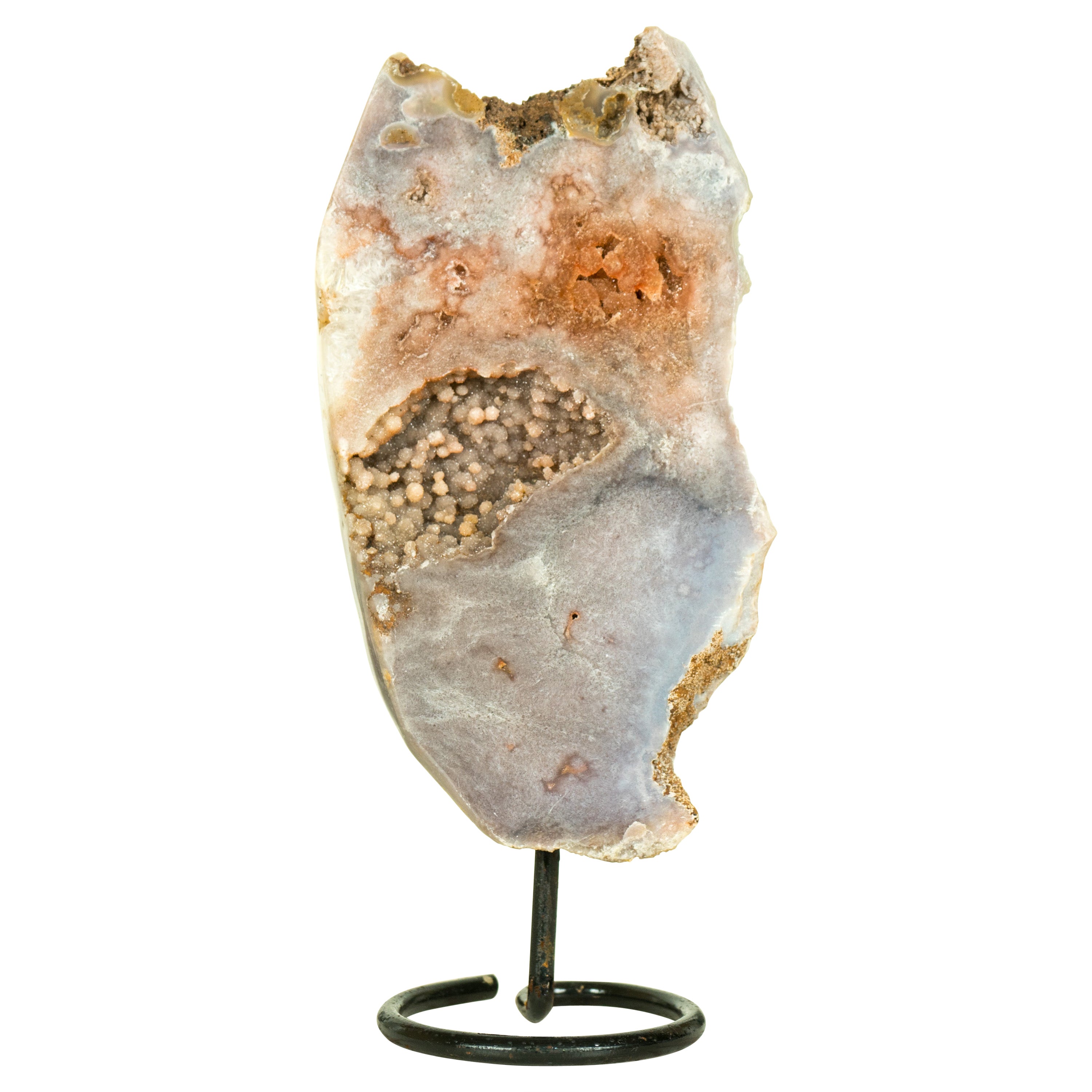 Rodaja de Geoda de Amatista Rosa Natural con Drusa Galaxia Botrioidal ...