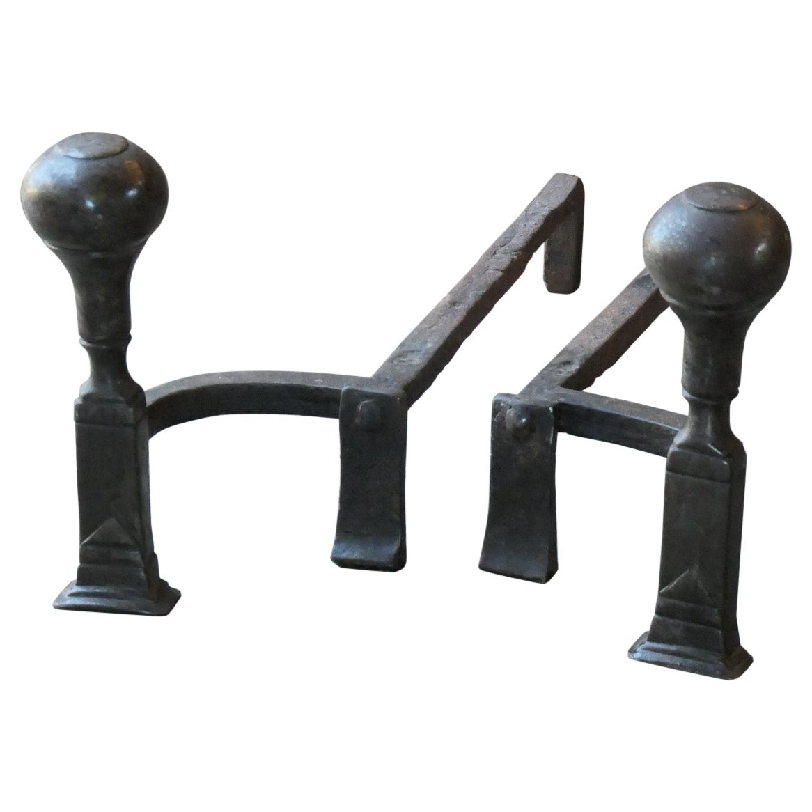 Antique French Louis XV Fire Andirons, 18th Century For Sale at 1stDibs