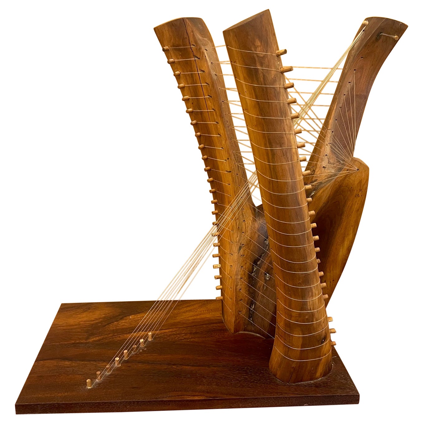 walnut rosewood and string abstract sculpture mid century modern For ...