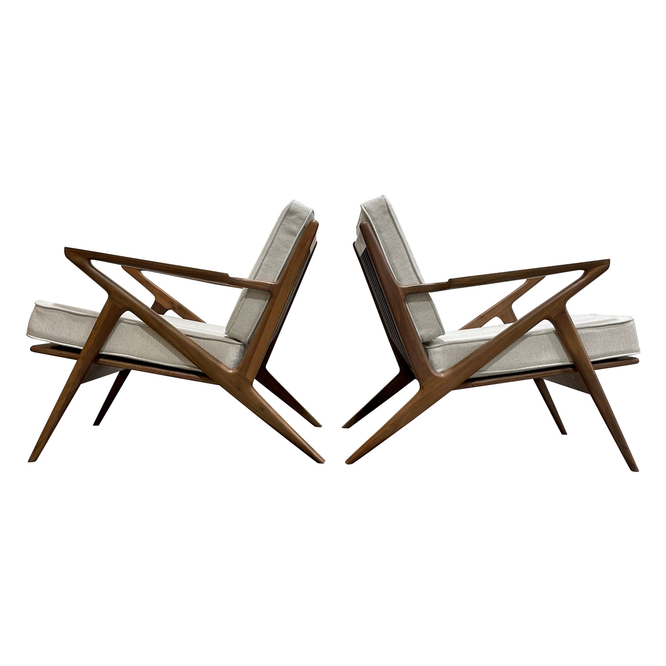Mid-Century Modern Styled Handcrafted Walnut Lounge Chairs, a Pair at ...