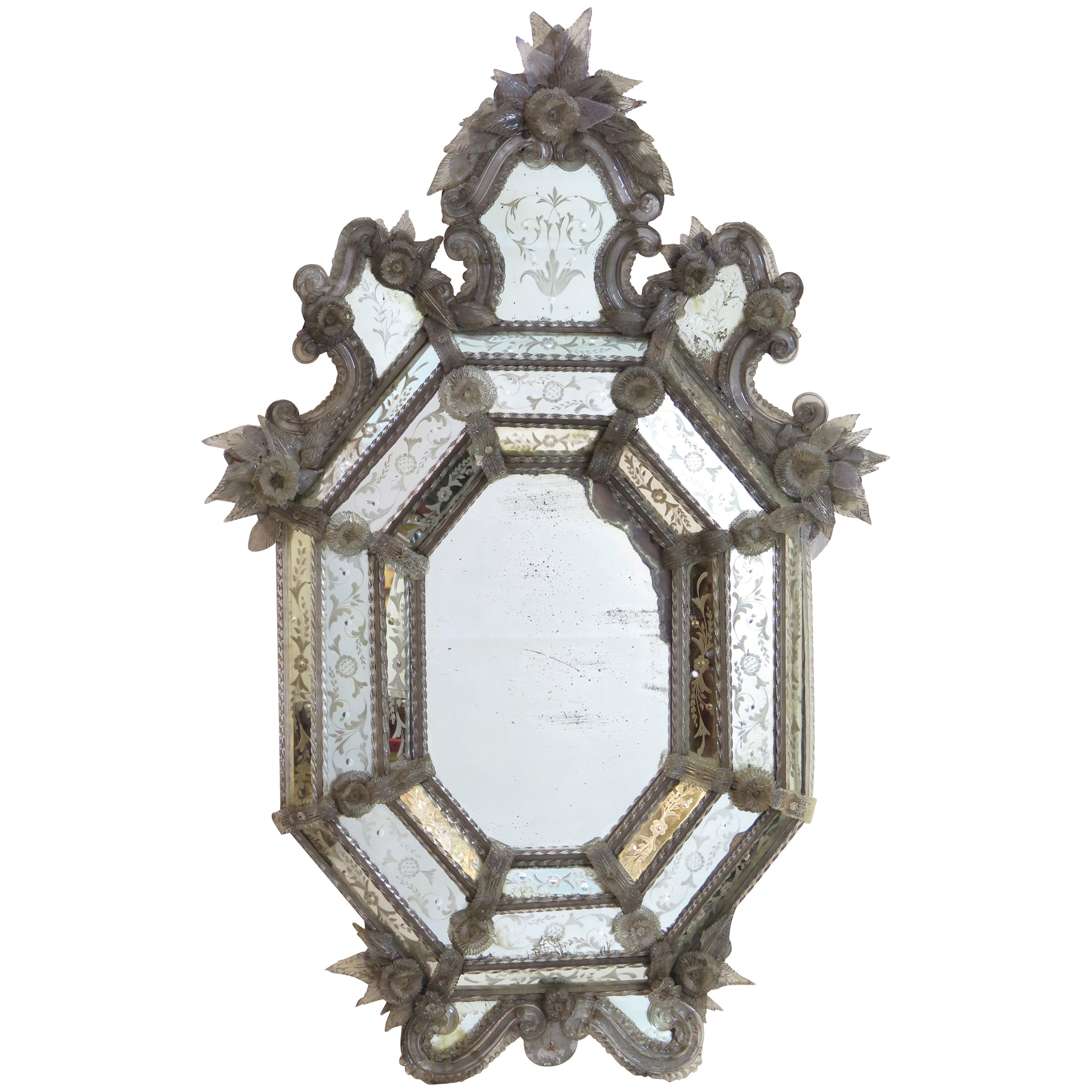 A Grand George II Walnut Pier Glass with Swan's Neck Pediment For Sale ...