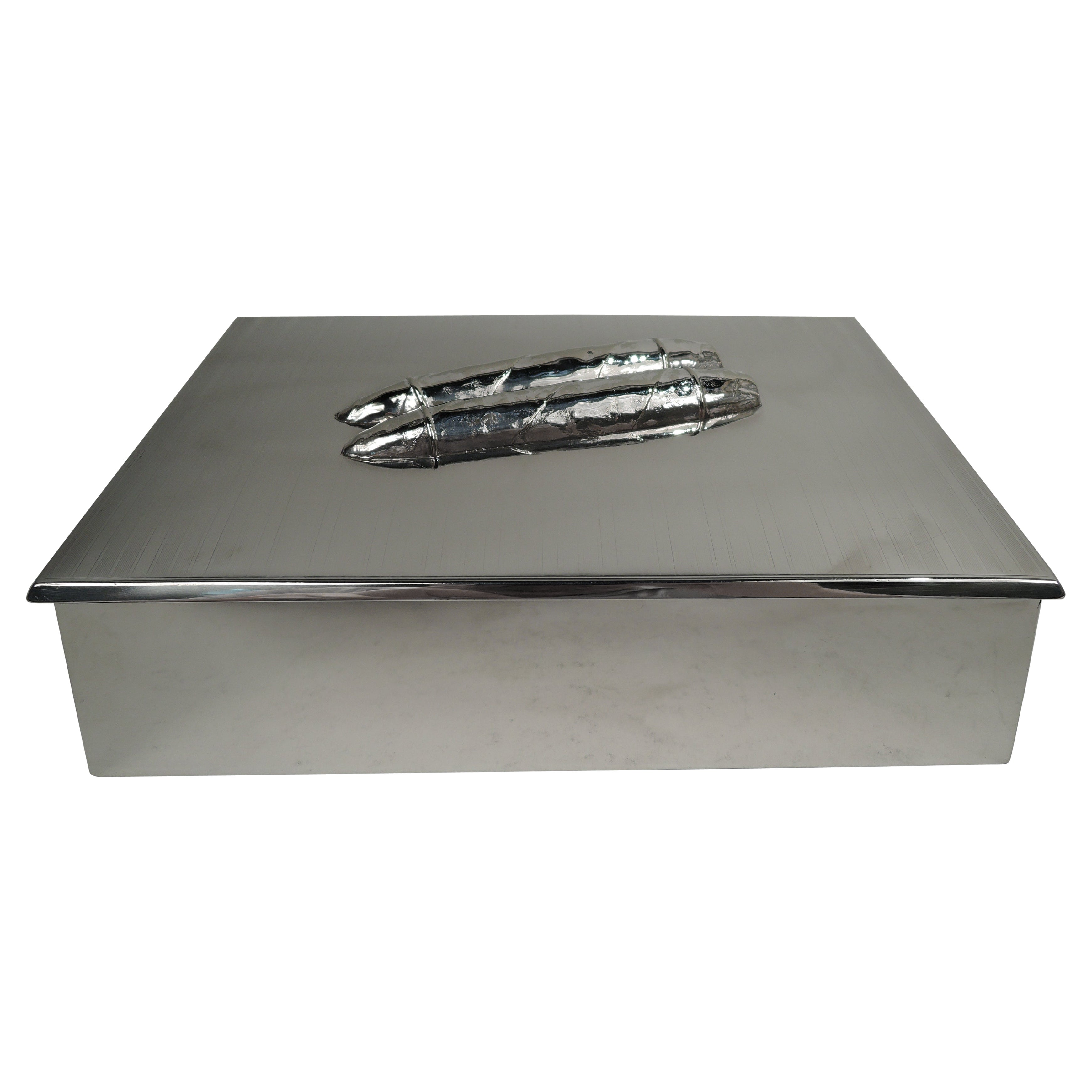 Antique Kerr Edwardian Sterling Silver Cigar Box For Sale at 1stDibs