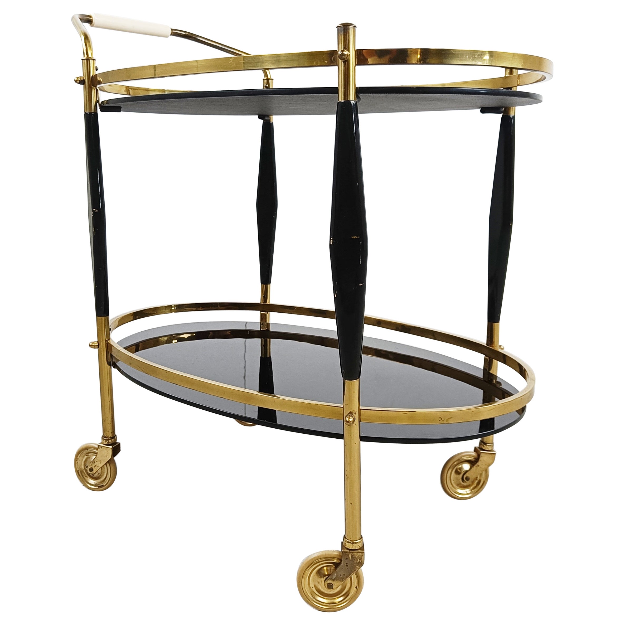 Vintage italian serving trolley by Cesare Lacca, 1950s For Sale at 1stDibs