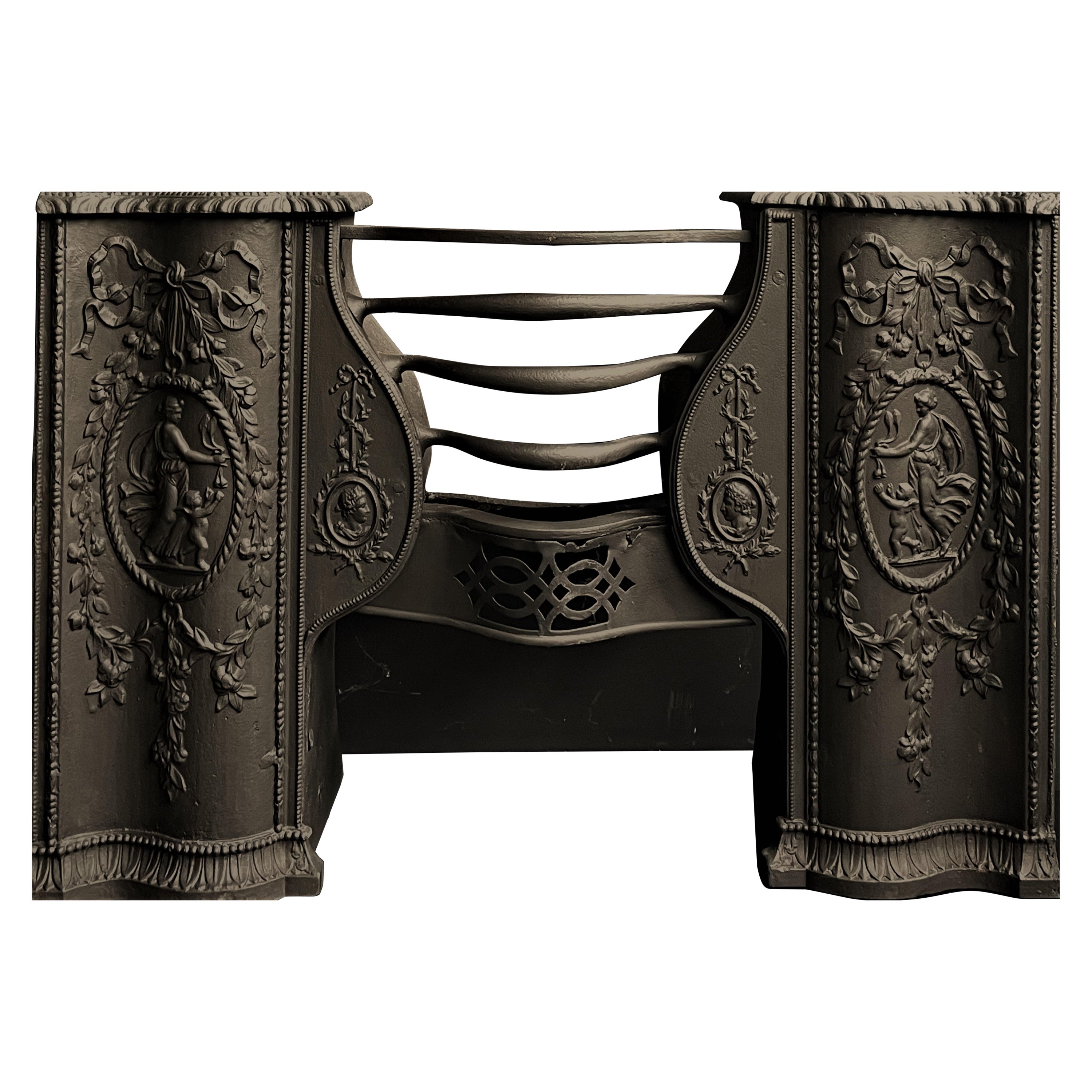 Scottish Georgian Manner Cast Iron Fireplace Hob Grate Insert For Sale ...