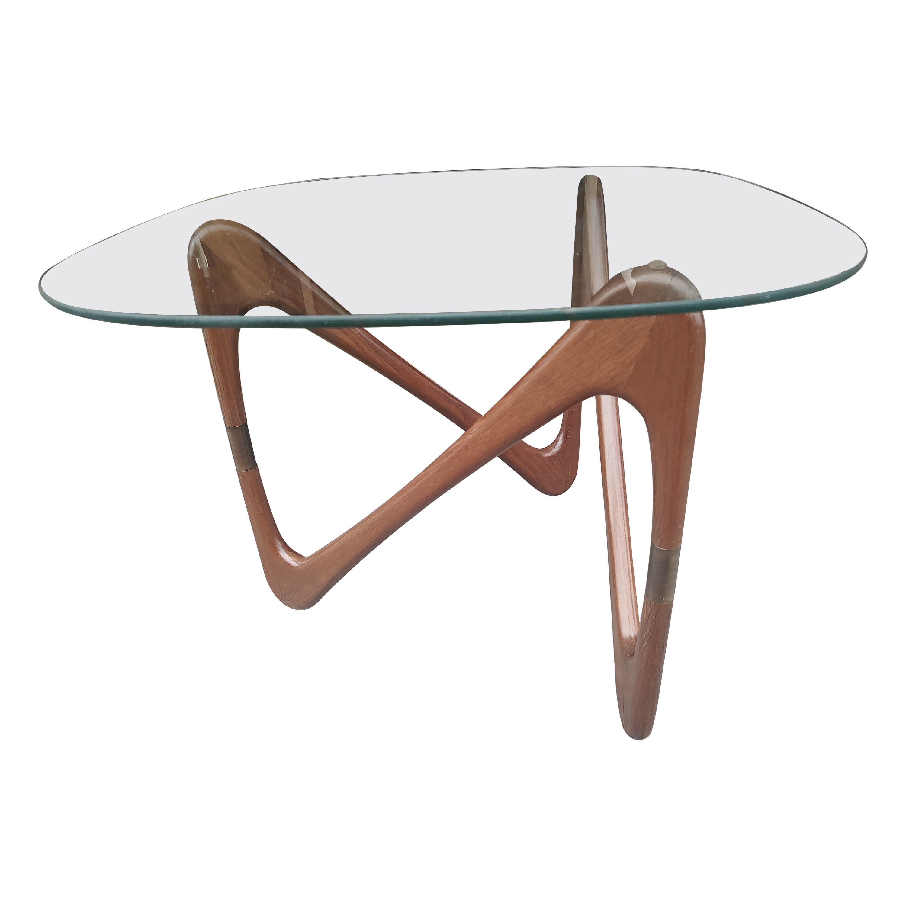 Mid Century Modern Sculptural Walnut End Table Style of Adrian Pearsall C1970 For Sale at 1stDibs