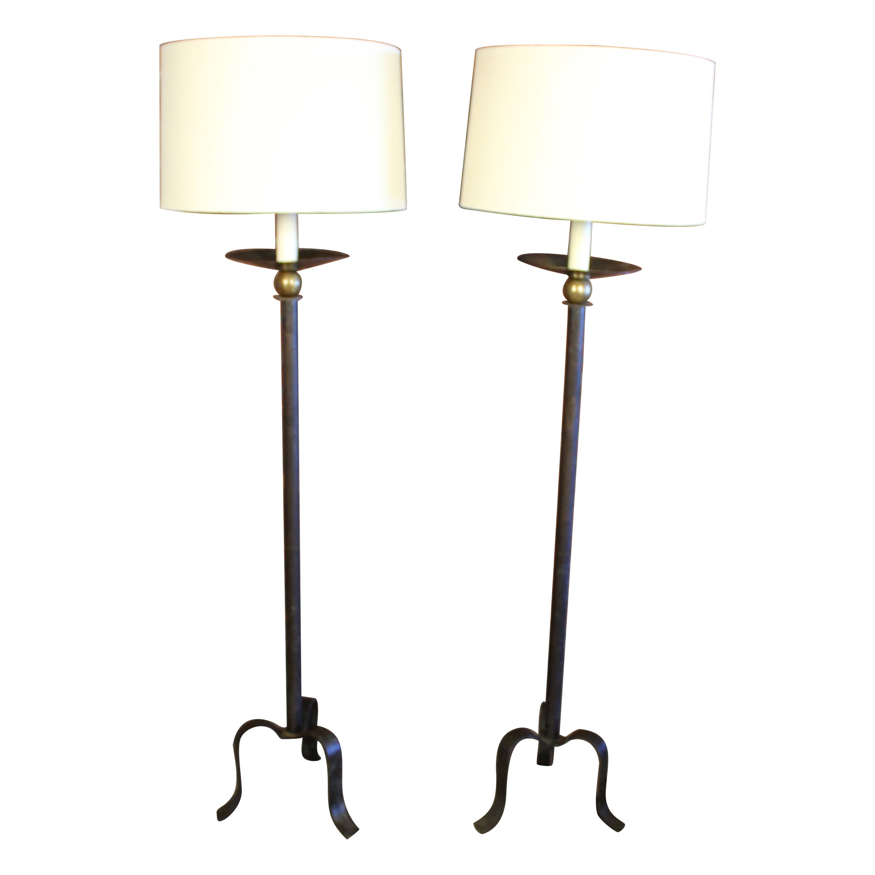 1950s French Candlestick Floor Lamps. One Available. For Sale at 1stDibs