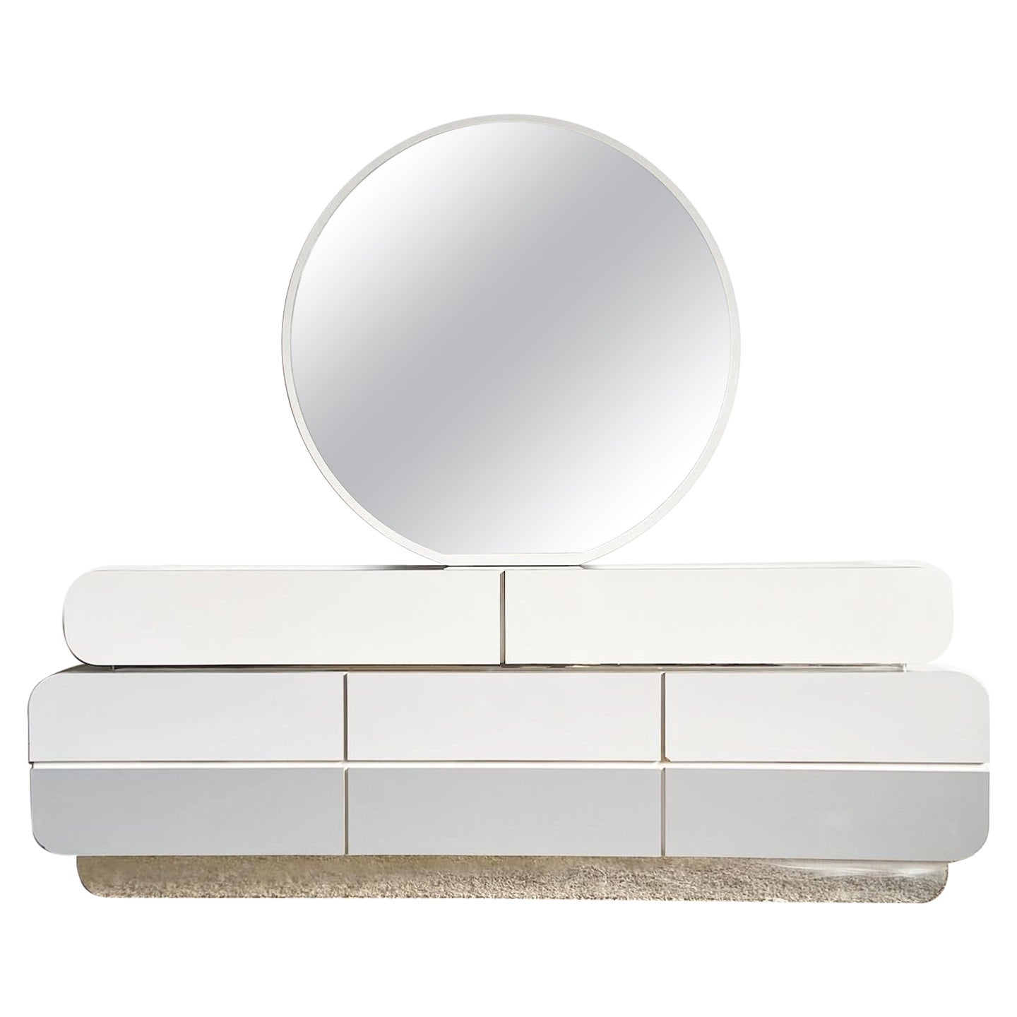 Postmodern Galactic Double Waterfall Three Tone Dresser With Mirror For ...
