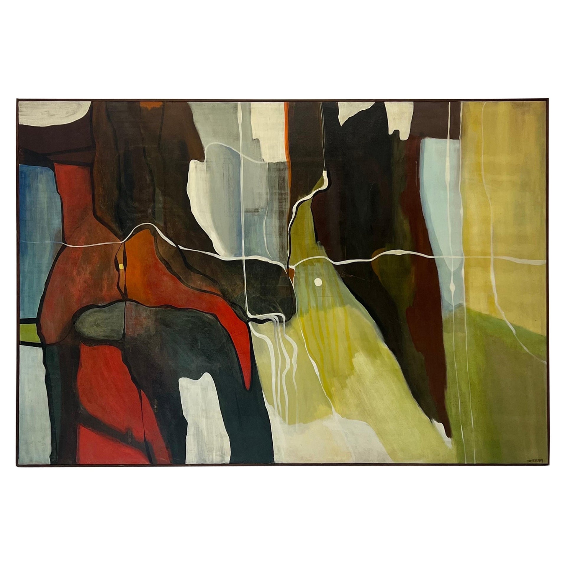 Frank Edwin Larson Abstract Oil and Gouache on Canvas at 1stDibs ...