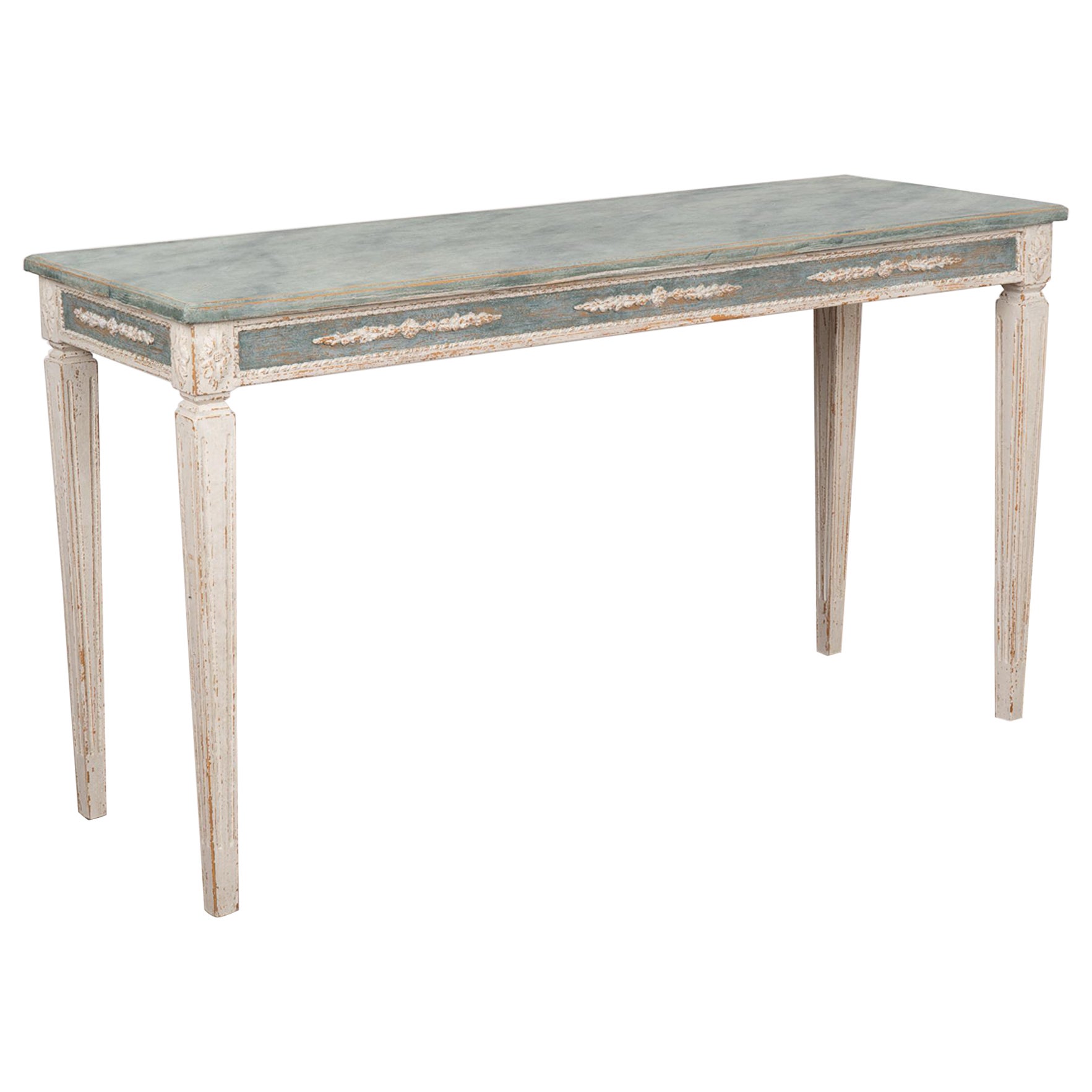 White Gustavian Console Table, Sweden circa 1890 For Sale at 1stDibs