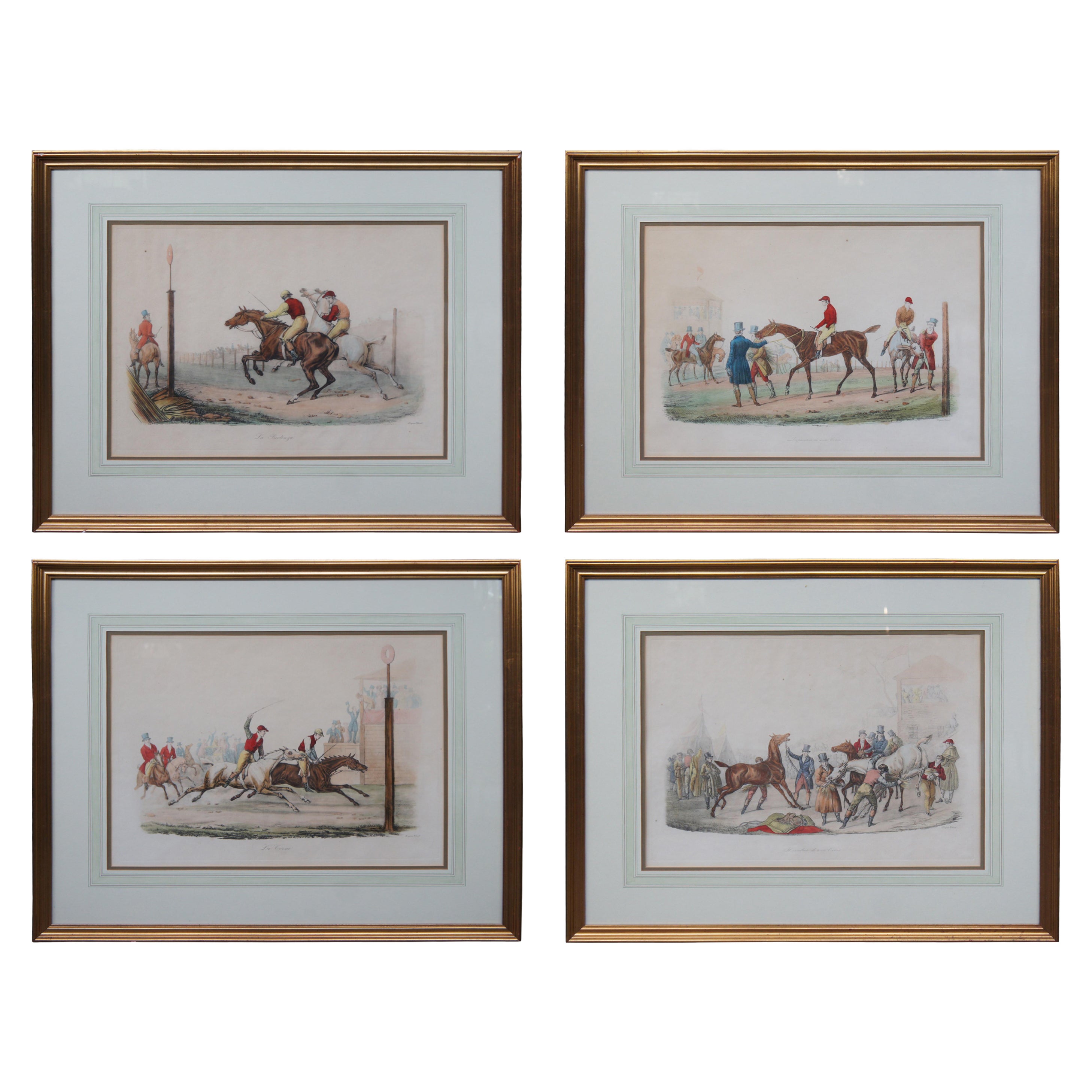 19th Century Pair of Framed Italian Hand Colored Engravings For Sale at ...