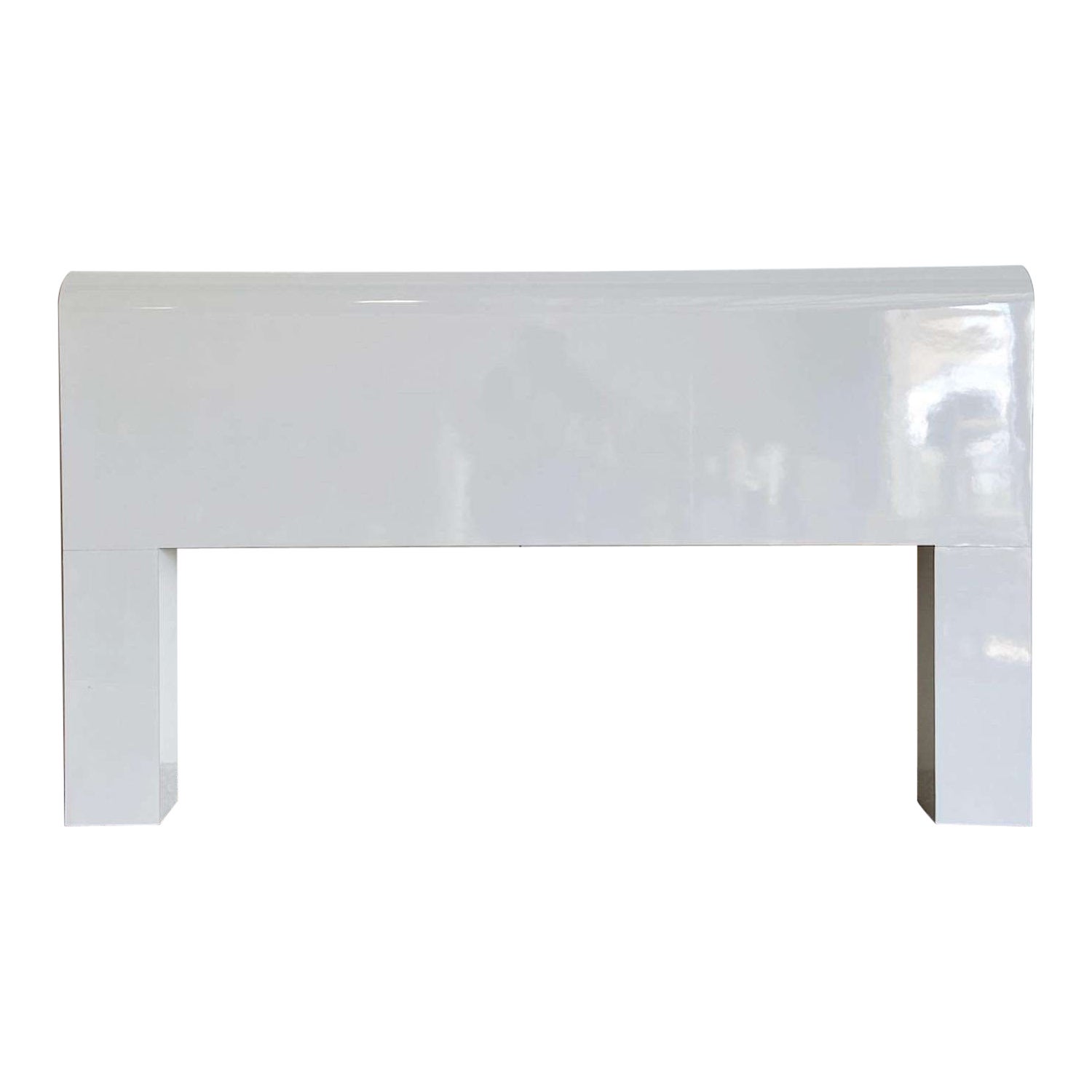 Postmodern Gray Lacquer Laminate Waterfall Queen Size Headboard For ...