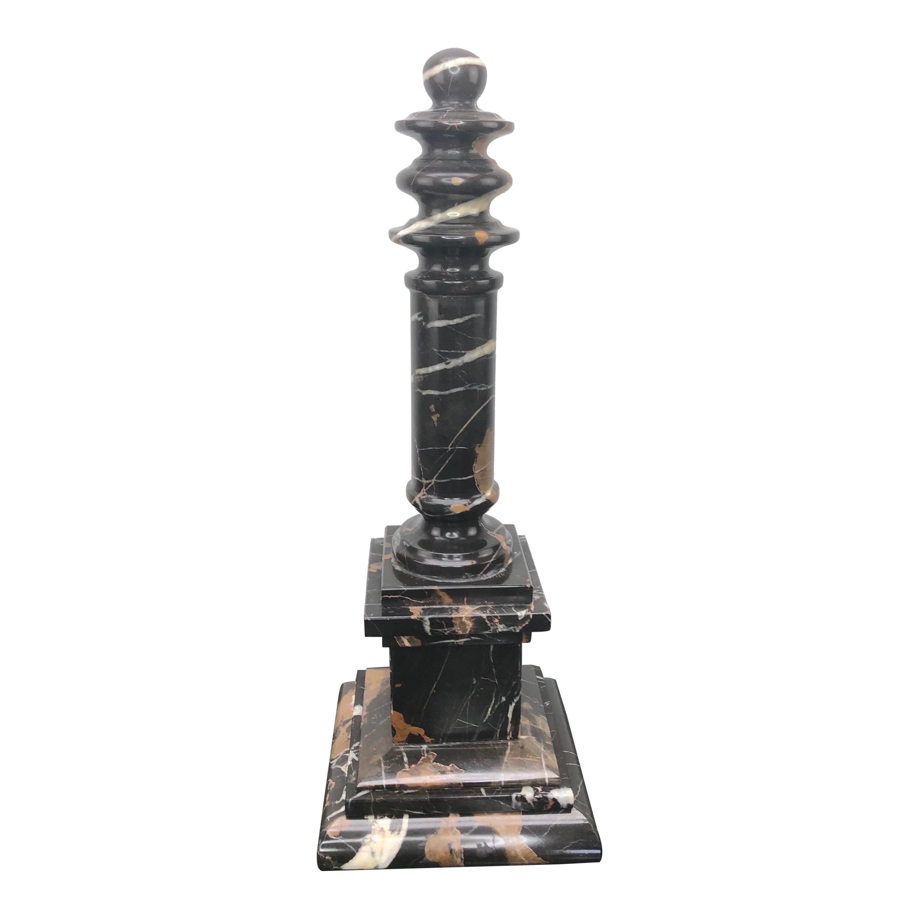 Vintage Italian Black Marble Column For Sale at 1stDibs