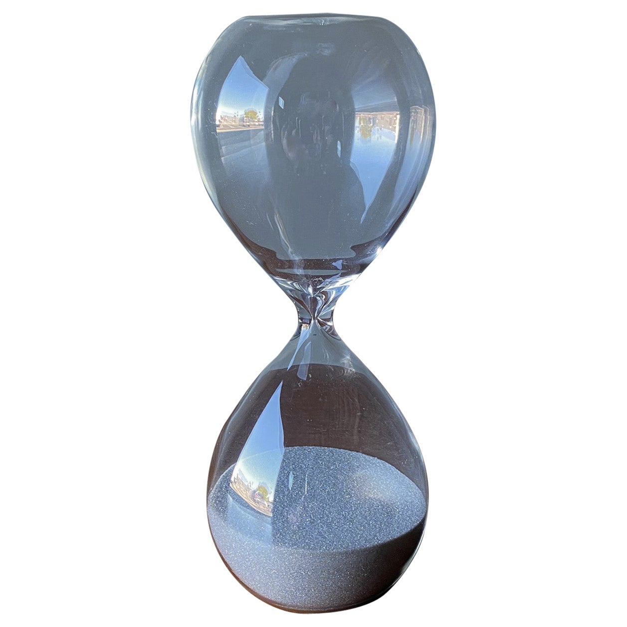 Oversized Ebonized Hourglass Side Table at 1stDibs