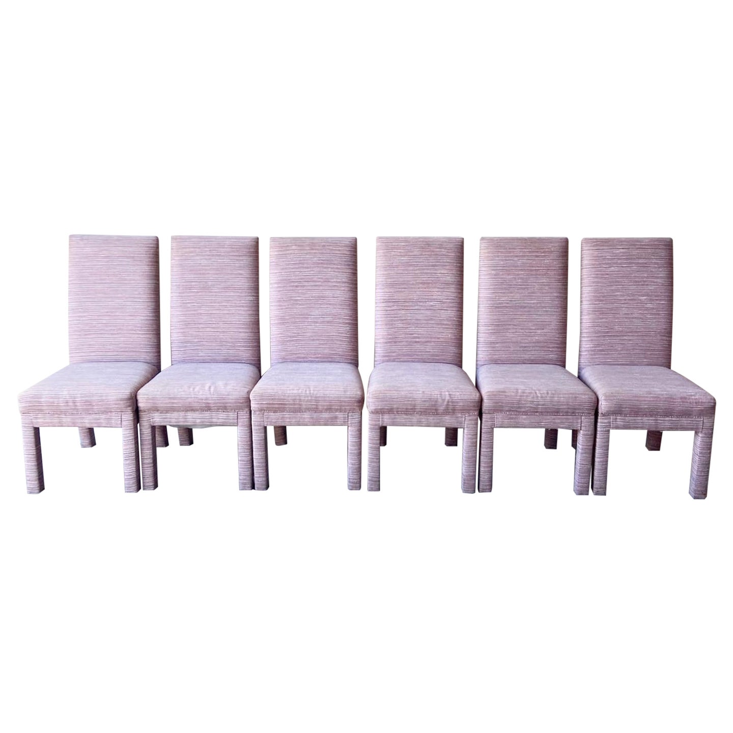 Postmodern Purple Parsons Dining Chairs - 6 Chairs For Sale at 1stDibs