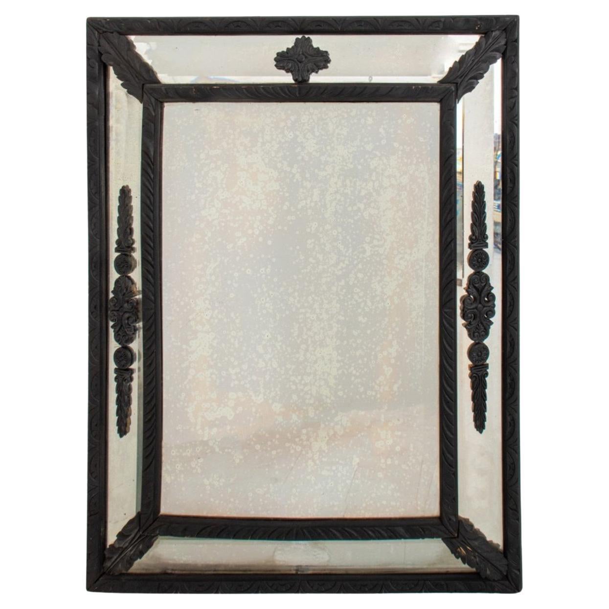 Venetian Carved Ebonized Wood Mirror, 19th C. For Sale at 1stDibs