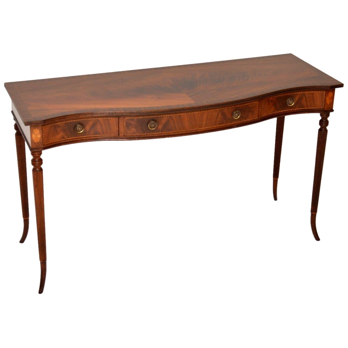 Antique Sheraton Style Inlaid Console Table For Sale at 1stDibs