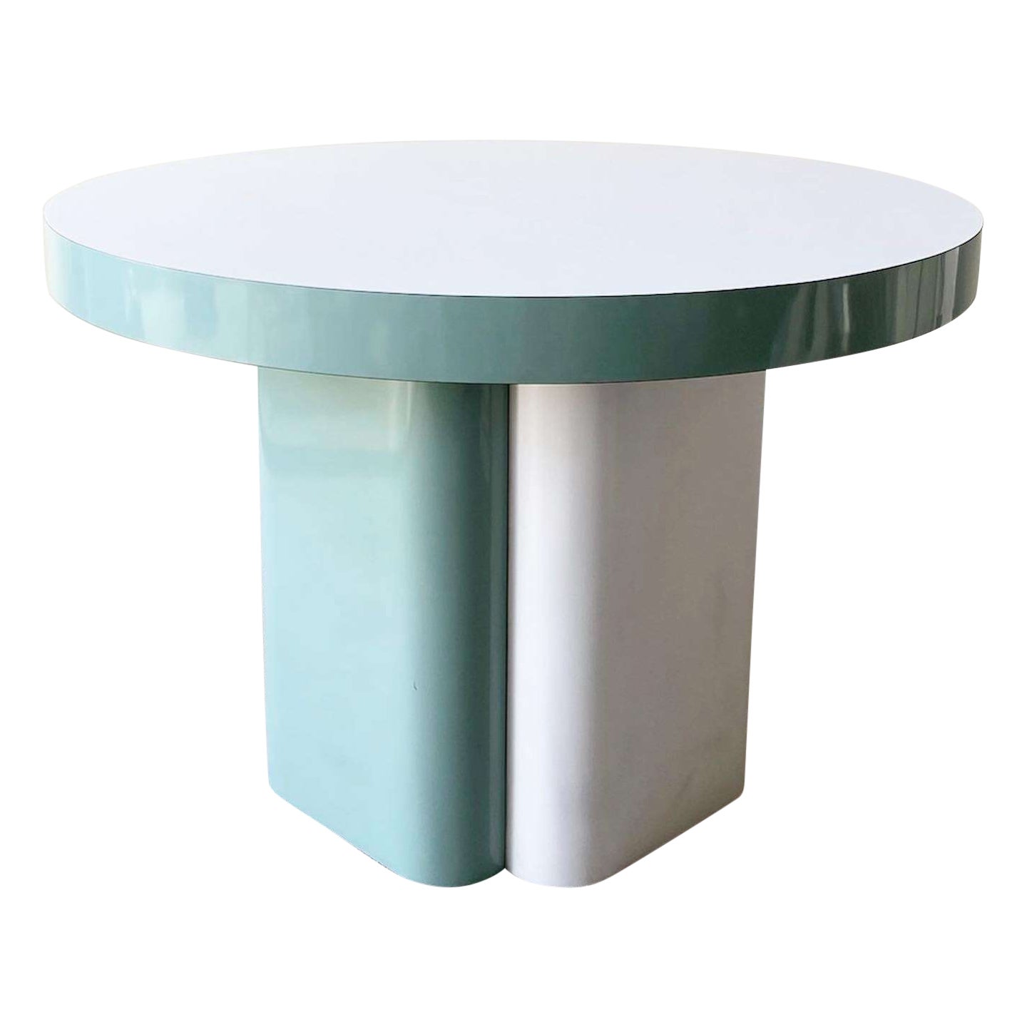 Postmodern Circular Black and White Laminate Dining Table For Sale at ...