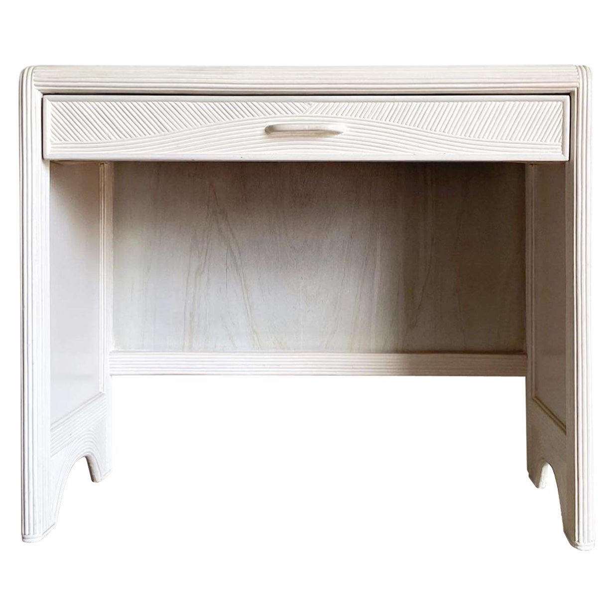 Boho Chic Pencil Reed Writing Desk For Sale at 1stDibs