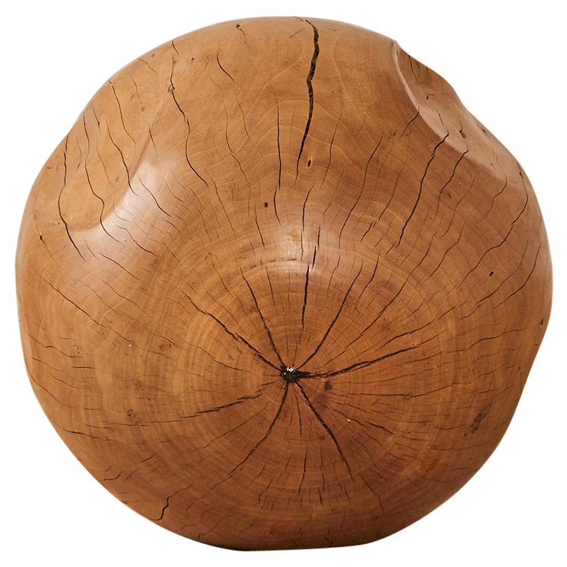 Notched Teak Wood Sphere For Sale at 1stDibs