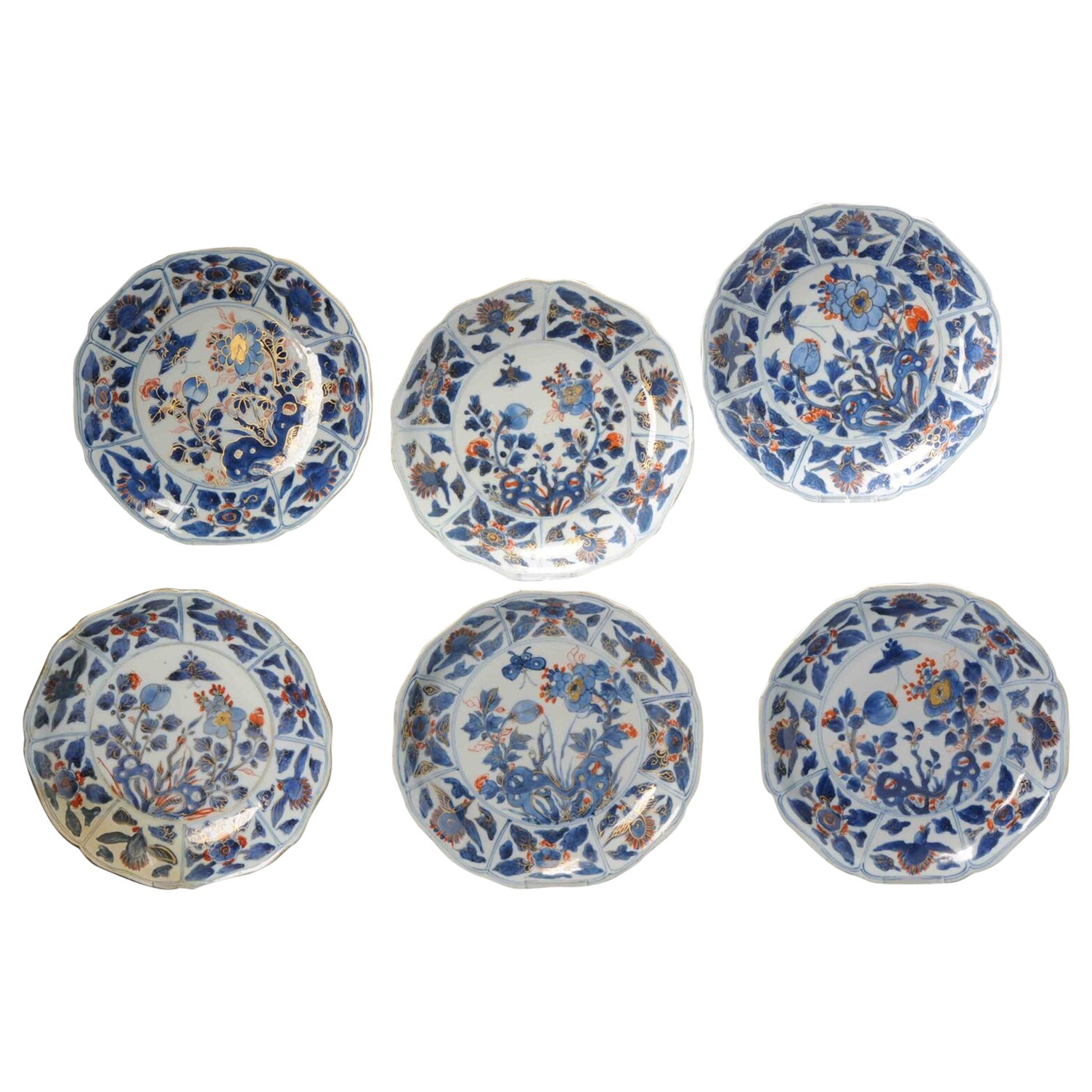 Set of Top Level Antique Kangxi Chinese Porcelain Imari Dinner Plates ...
