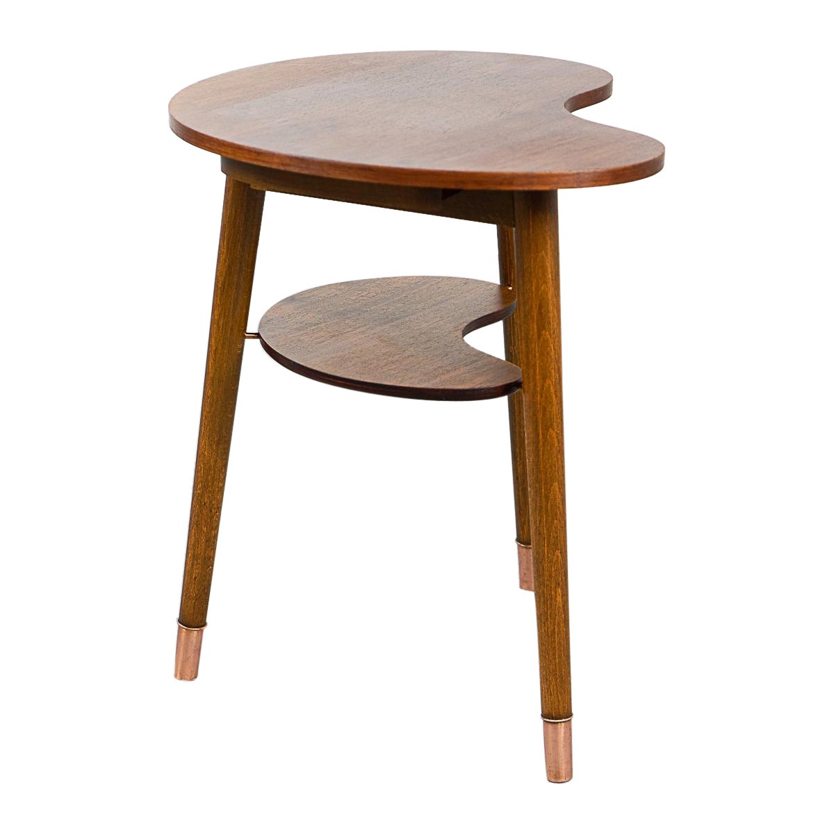Danish Modern Walnut Kidney Shaped Side Table with Ashtray For Sale at ...