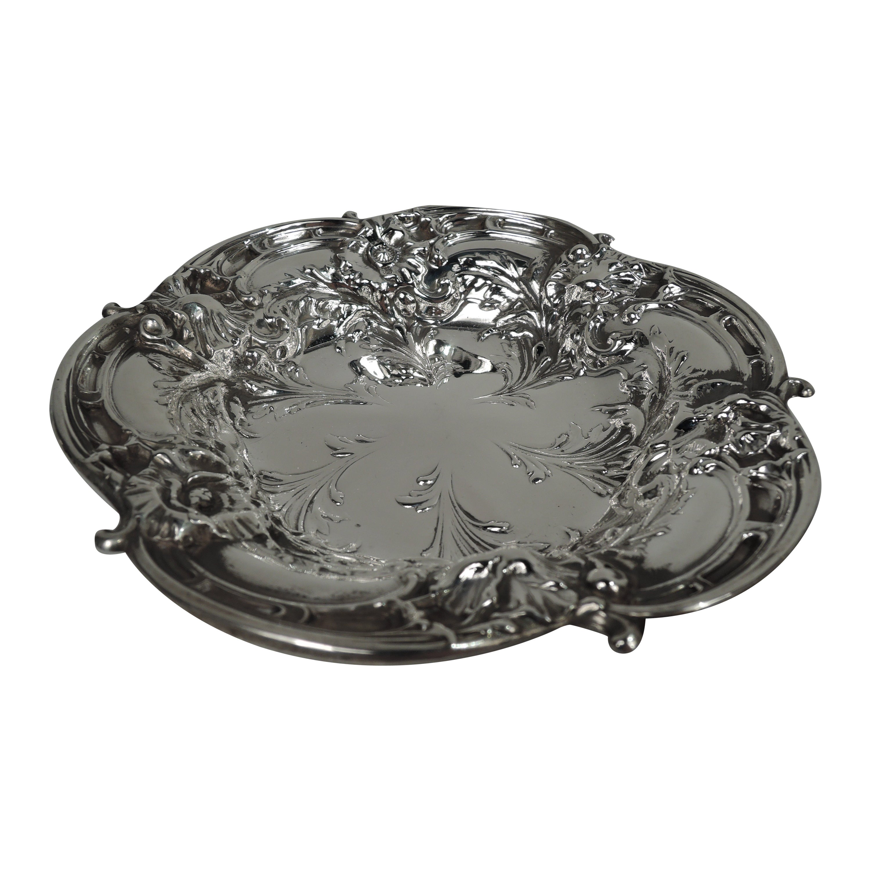 Reed and Barton Bowl in Pretty Art Nouveau Six Fleurs Pattern For Sale ...