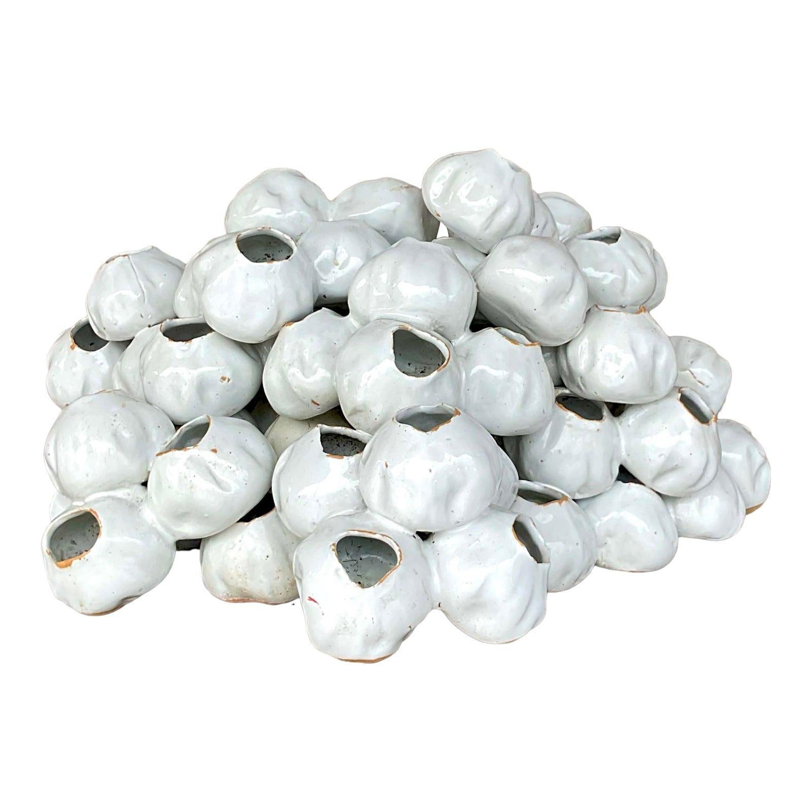 Vintage Coastal Organic Glazed Ceramic Barnacle Sculpture For Sale at ...