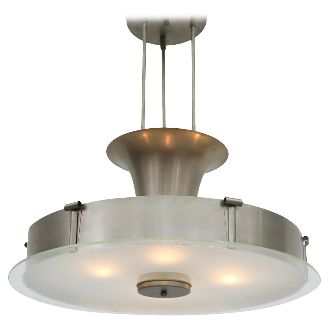 Art Deco Metal and Glass Daalderop Ceiling Light For Sale at 1stDibs