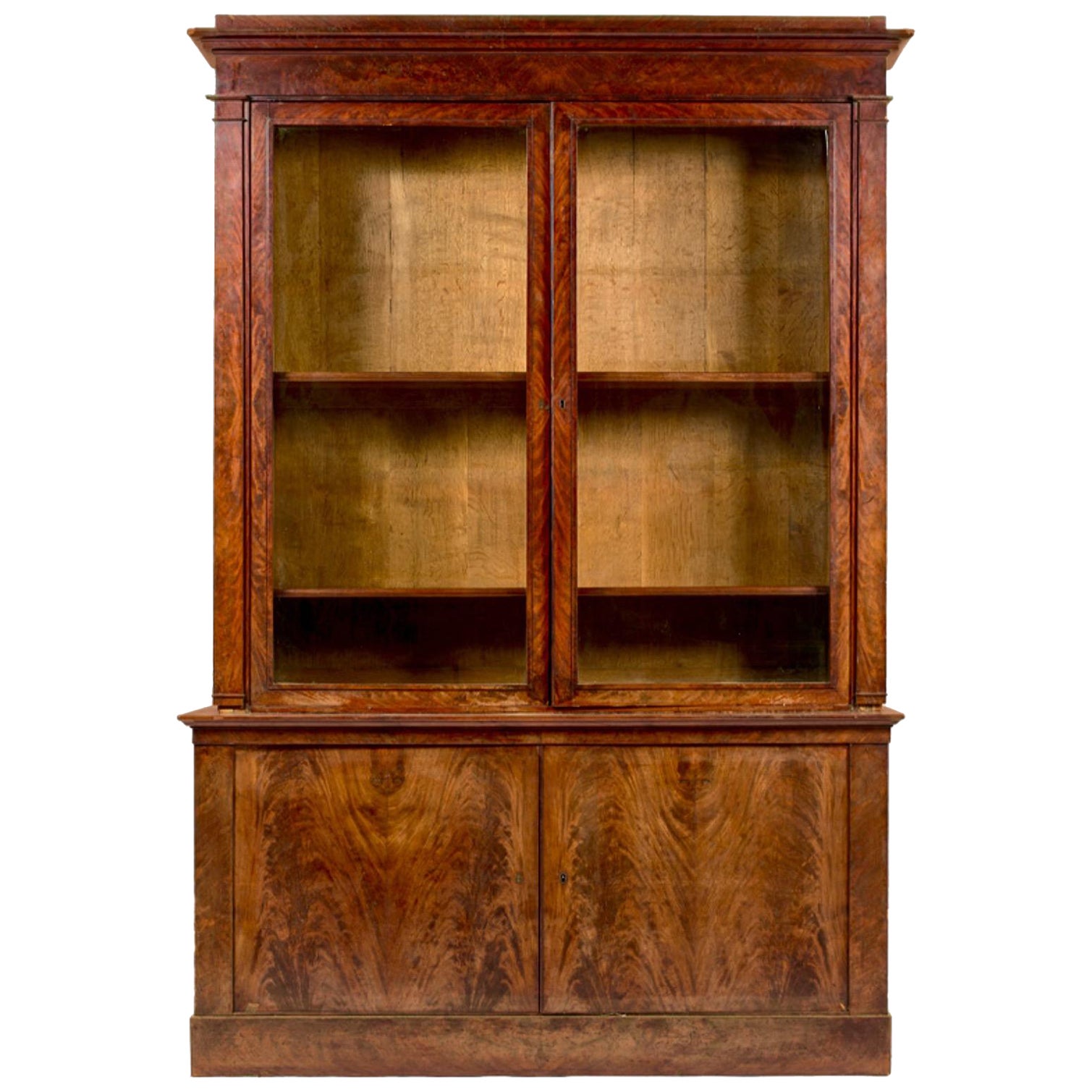 19th century Empire Mahogany Bookcase For Sale at 1stDibs