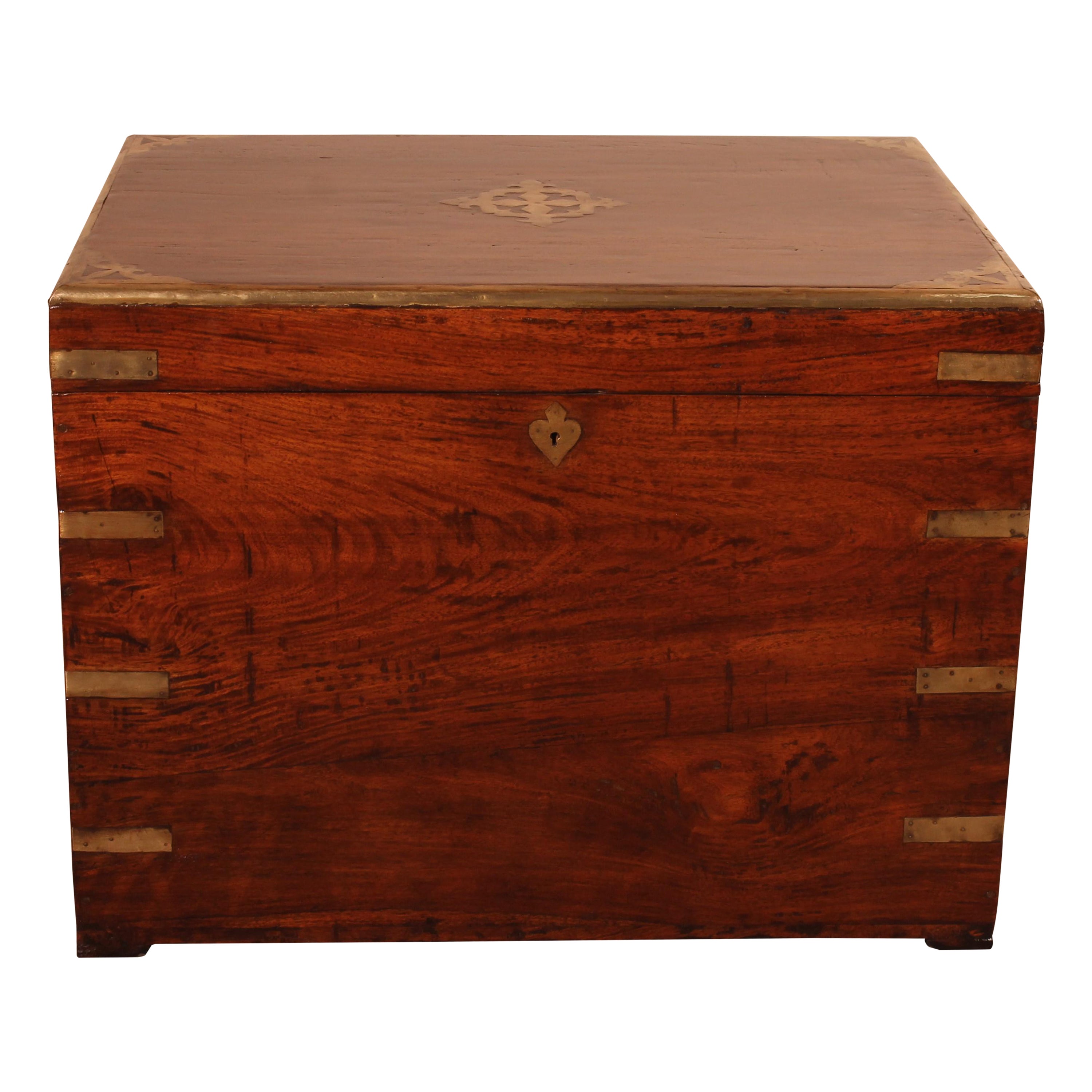 Small Campaign / Marine Chest In Camphor Wood-19 ° Century For Sale at ...