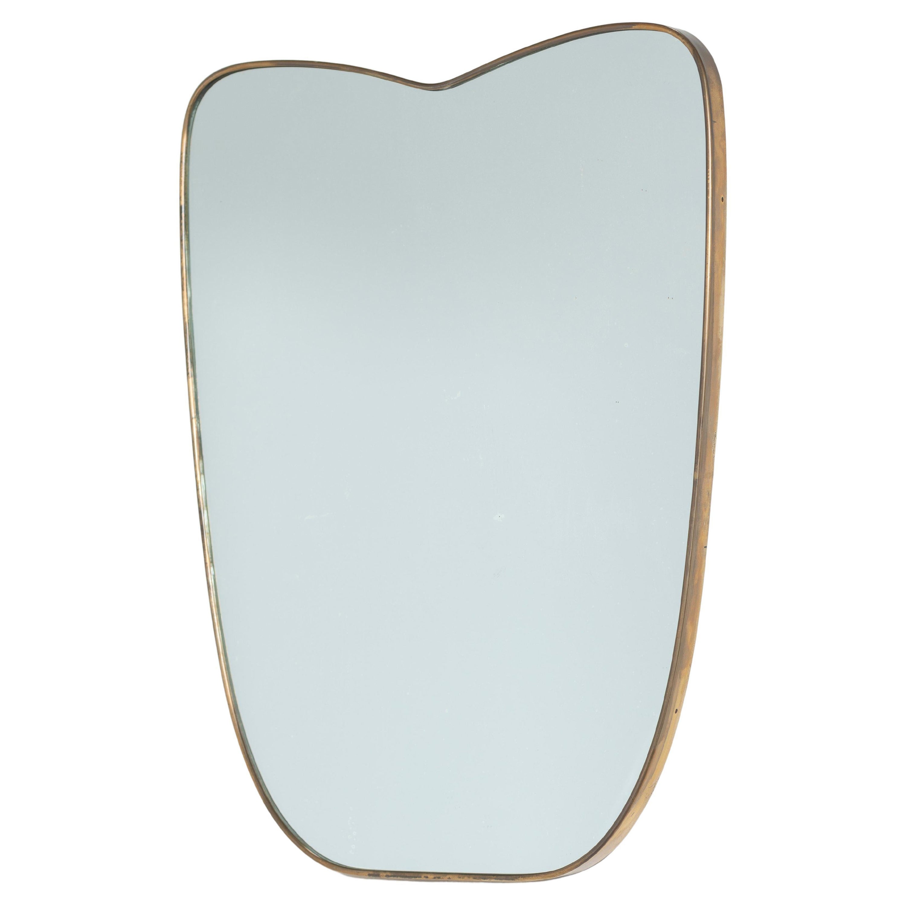 Vintage Mid-Century Modern Mirror Framed in Brass For Sale at 1stDibs