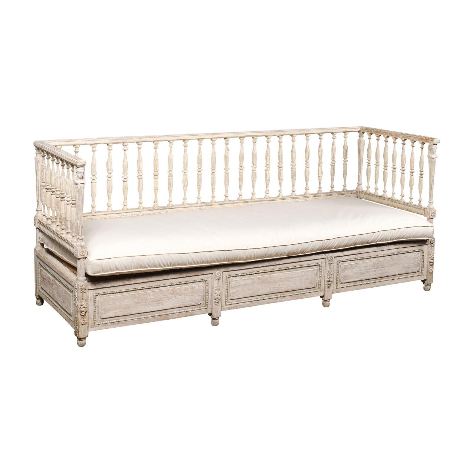 Swedish Egyptian Revival Period 1790s Painted Sofa with Carved ...