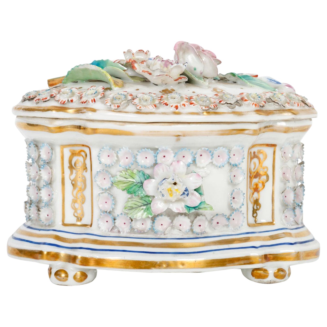 Early XXth Century Antique Italian Porcelain Box Capodimonte Richly ...