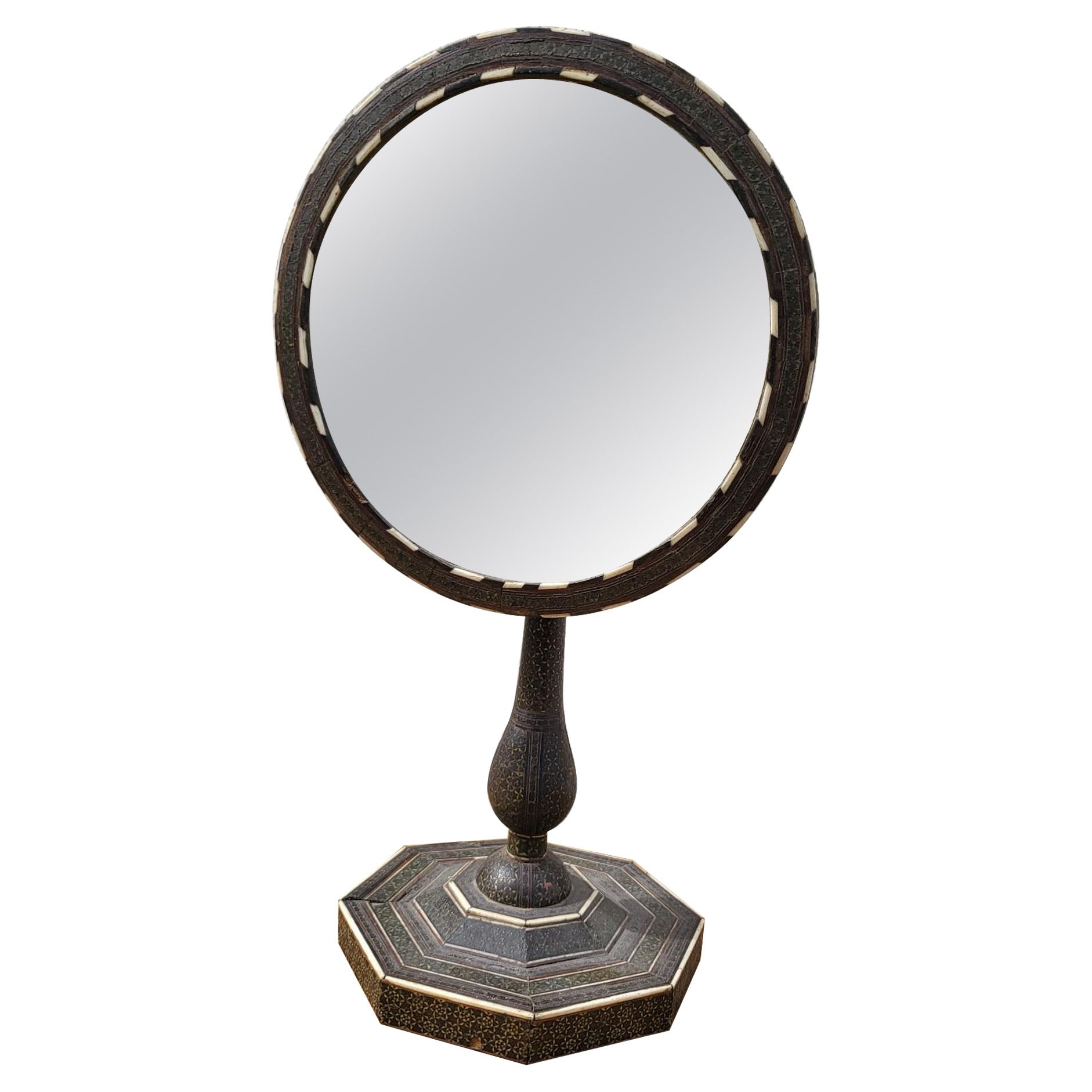 Table Mirror In Marquetry, Sadeli, India, XIXth Century For Sale at 1stDibs