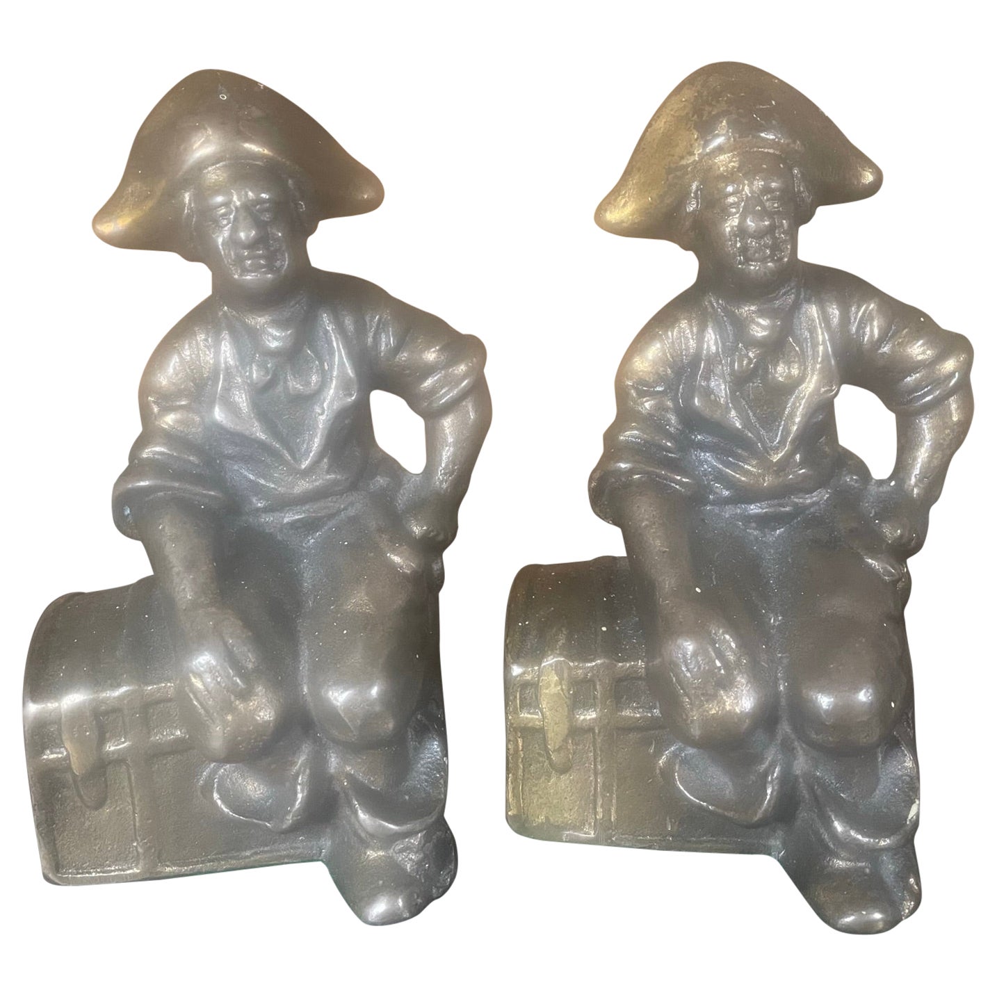 American Rare Pair Hand Painted Pirate Treasure Chest Sculptures, Mint ...