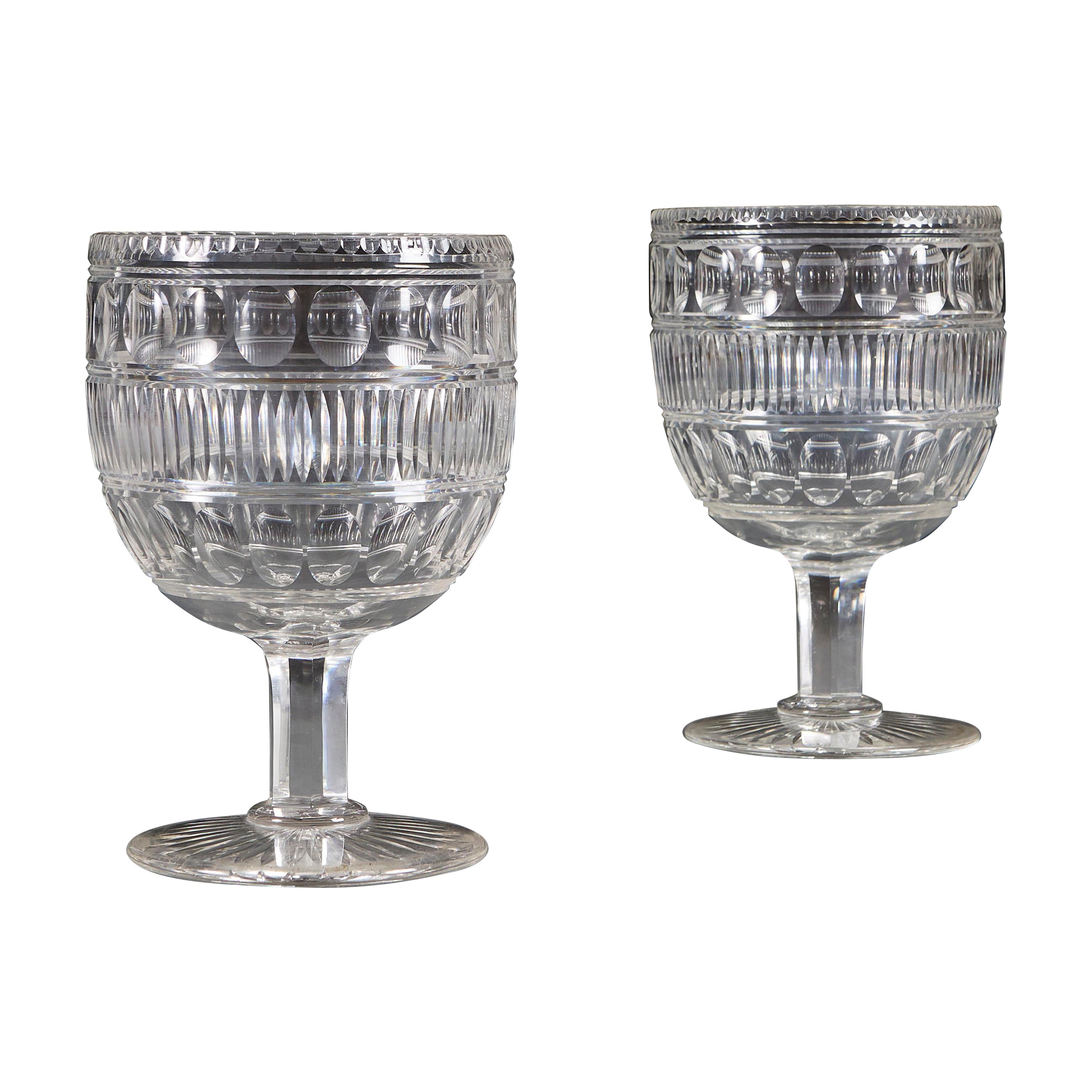 A pair of Regency cut glass goblet vases For Sale at 1stDibs