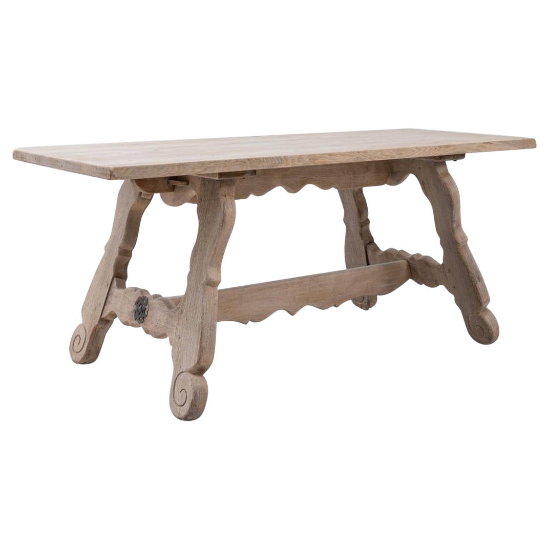 20th Century Belgian Wooden Dining Table For Sale at 1stDibs