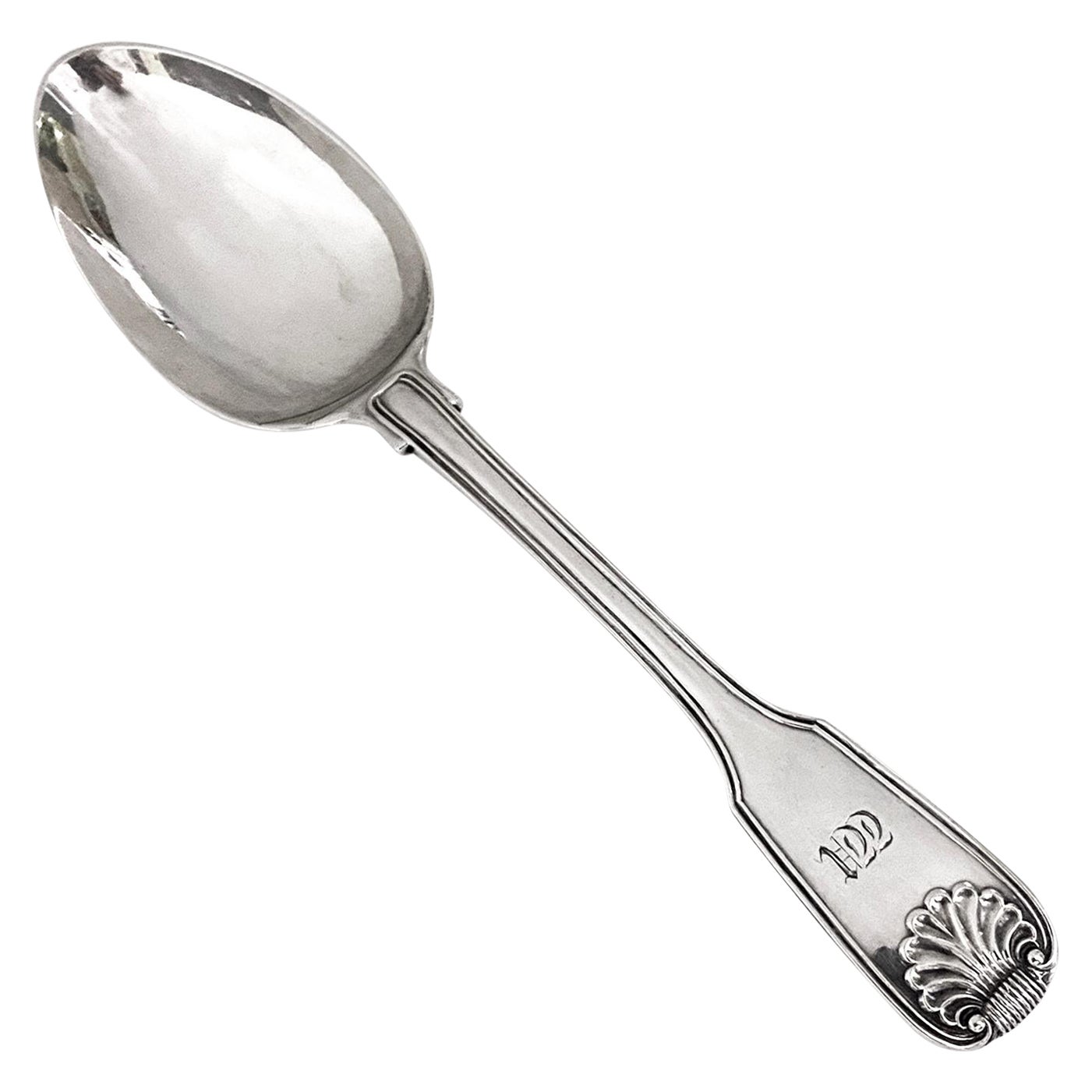Antique Silver Fiddle Thread Shell Dessert Spoon London 1831 For Sale ...