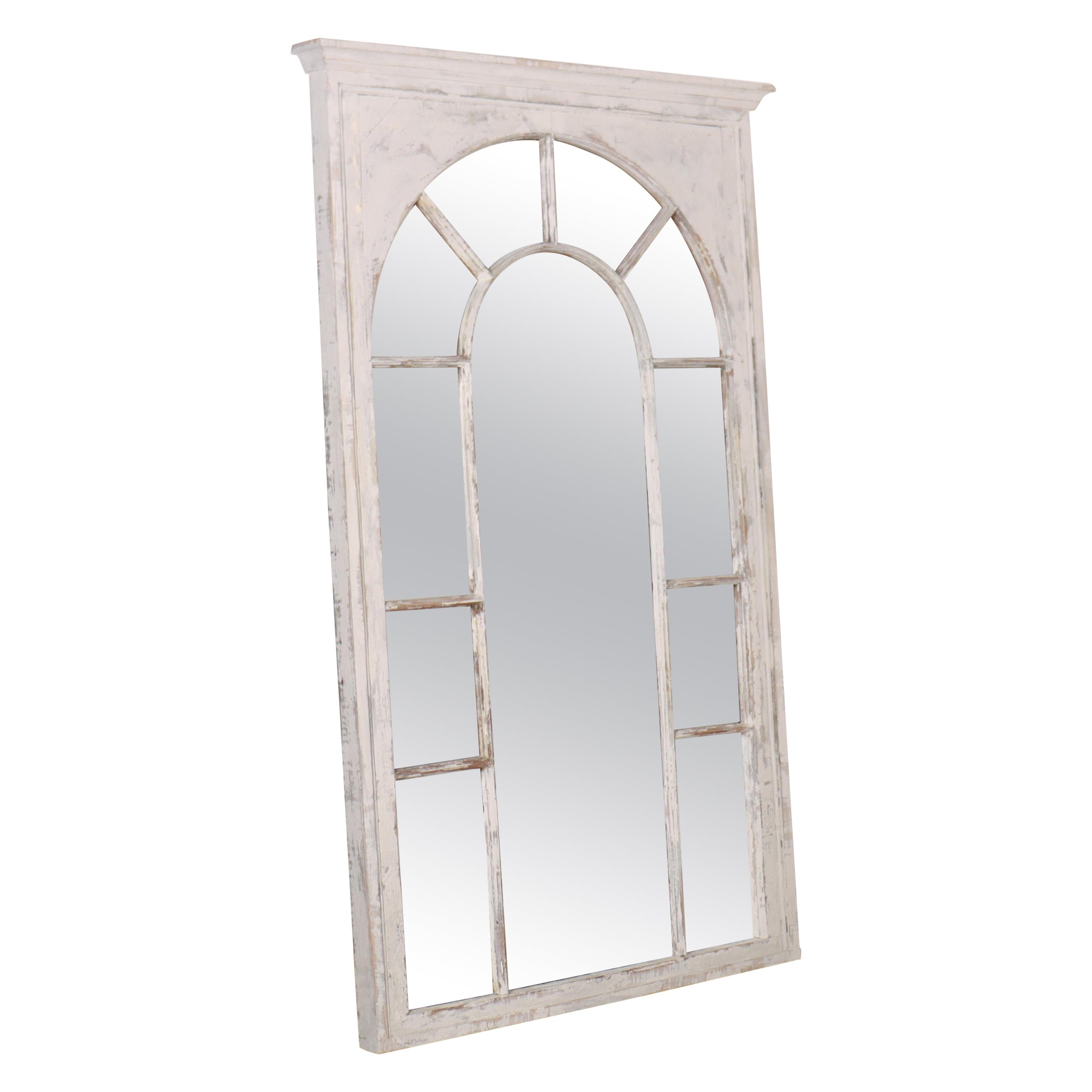 Salvaged Iron Window Mirror at 1stDibs